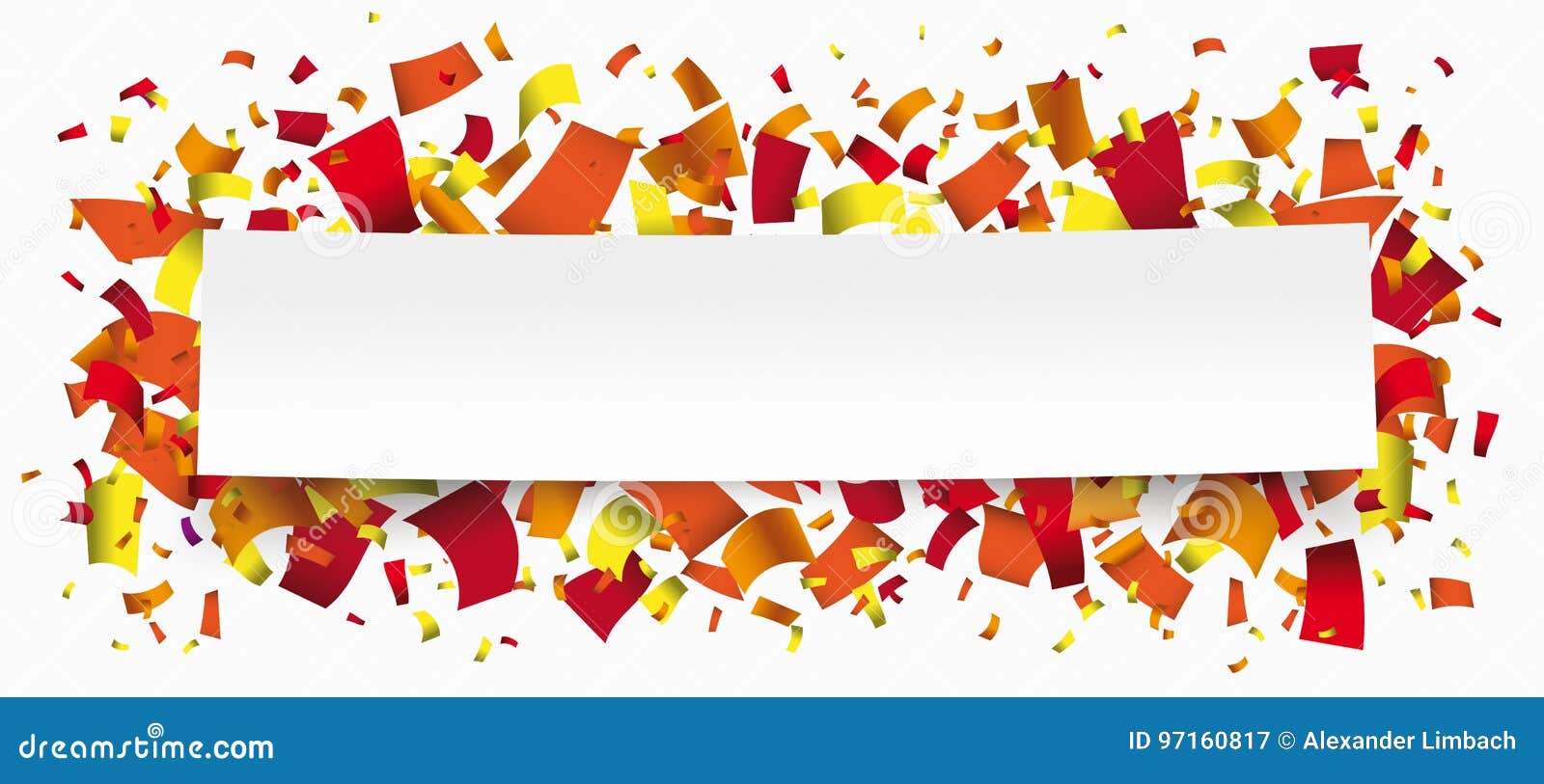 Paper Banner Warm Colors Confetti Stock Vector - Illustration of header, headline: 97160817