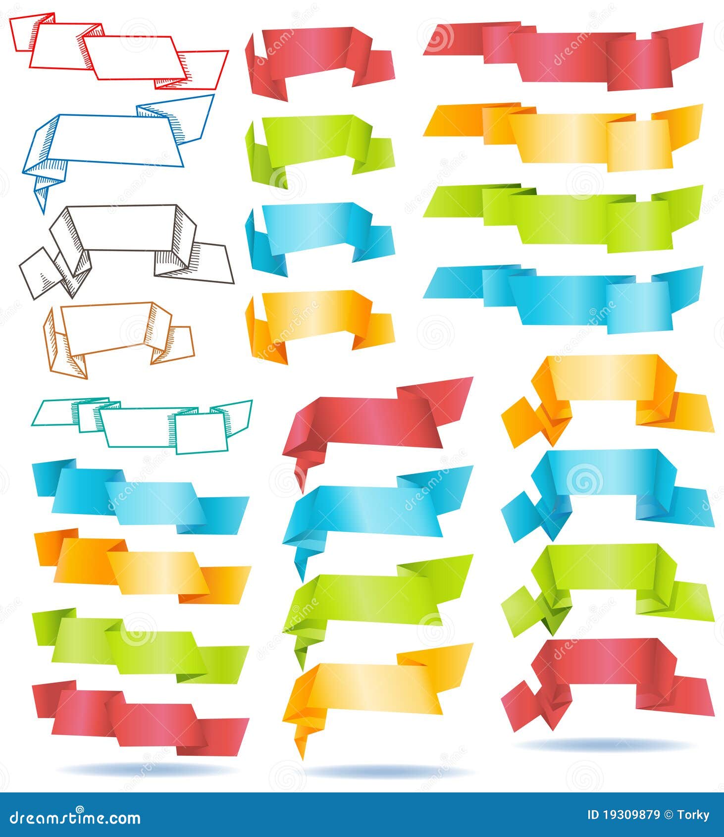 Paper banners stock vector. Illustration of pink, shadow - 19309879