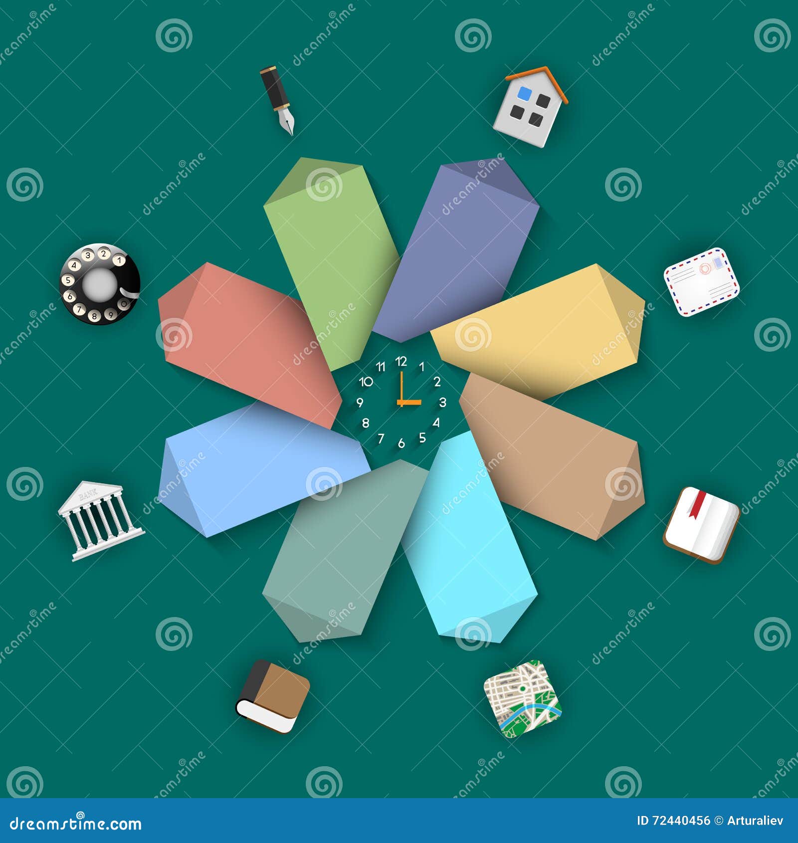 Paper Banners with Different Icons - Trendy Design for Infographics ...