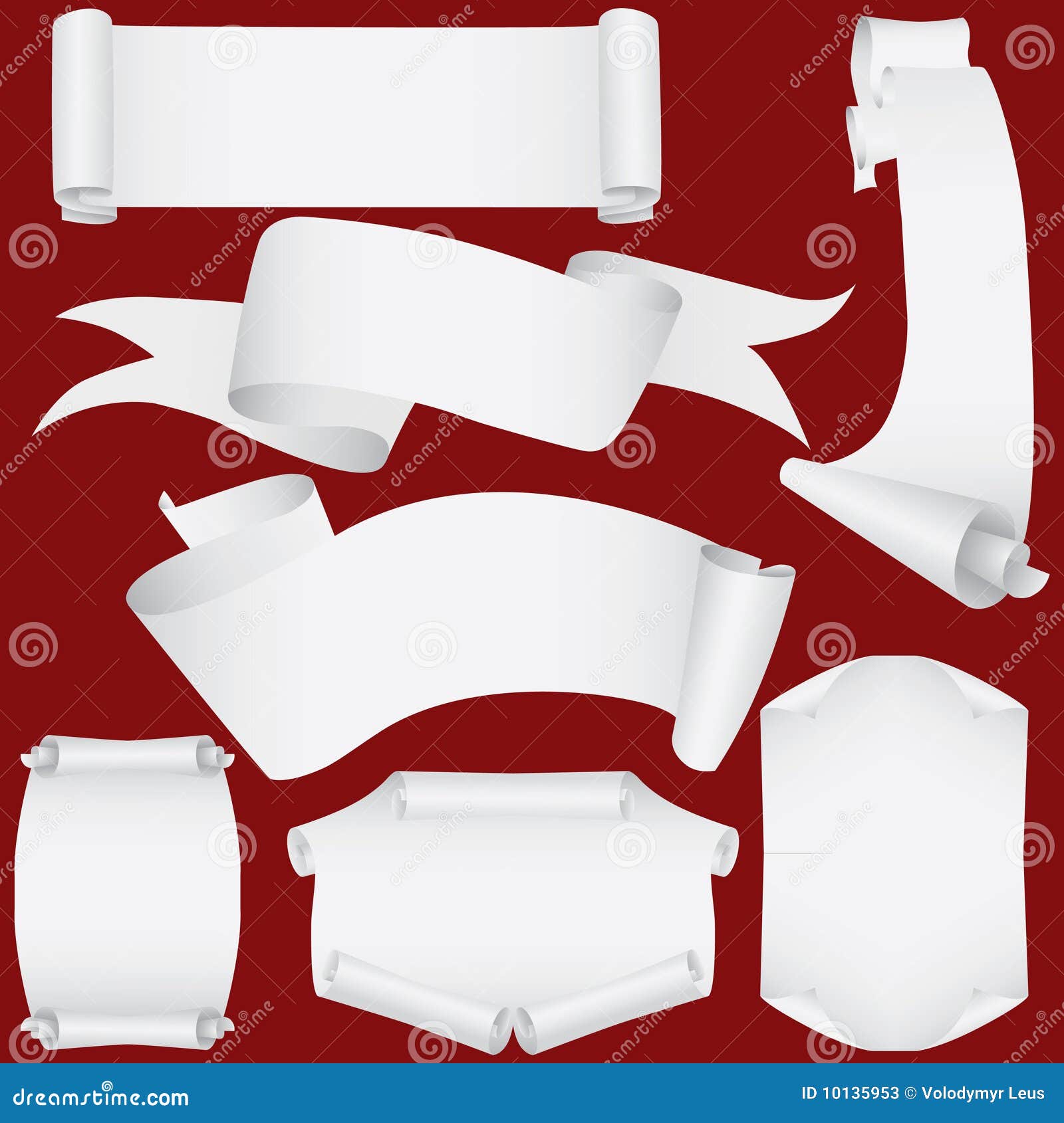 Paper Banners and Scrolls Set (vector, CMYK) Stock Vector ...