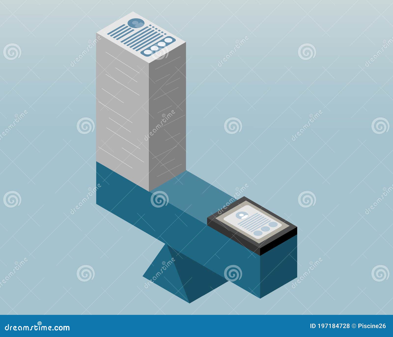 Paper-based and Paperless Work Vector Stock Vector - Illustration of ...