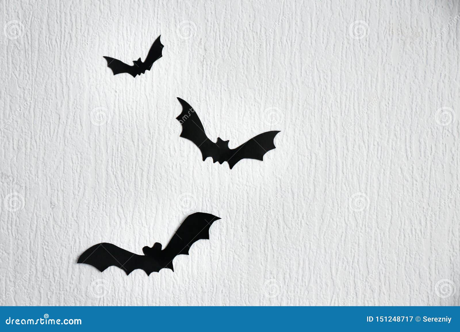 Paper Bats As Decor for Halloween Party on Wall Stock Image - Image of ...