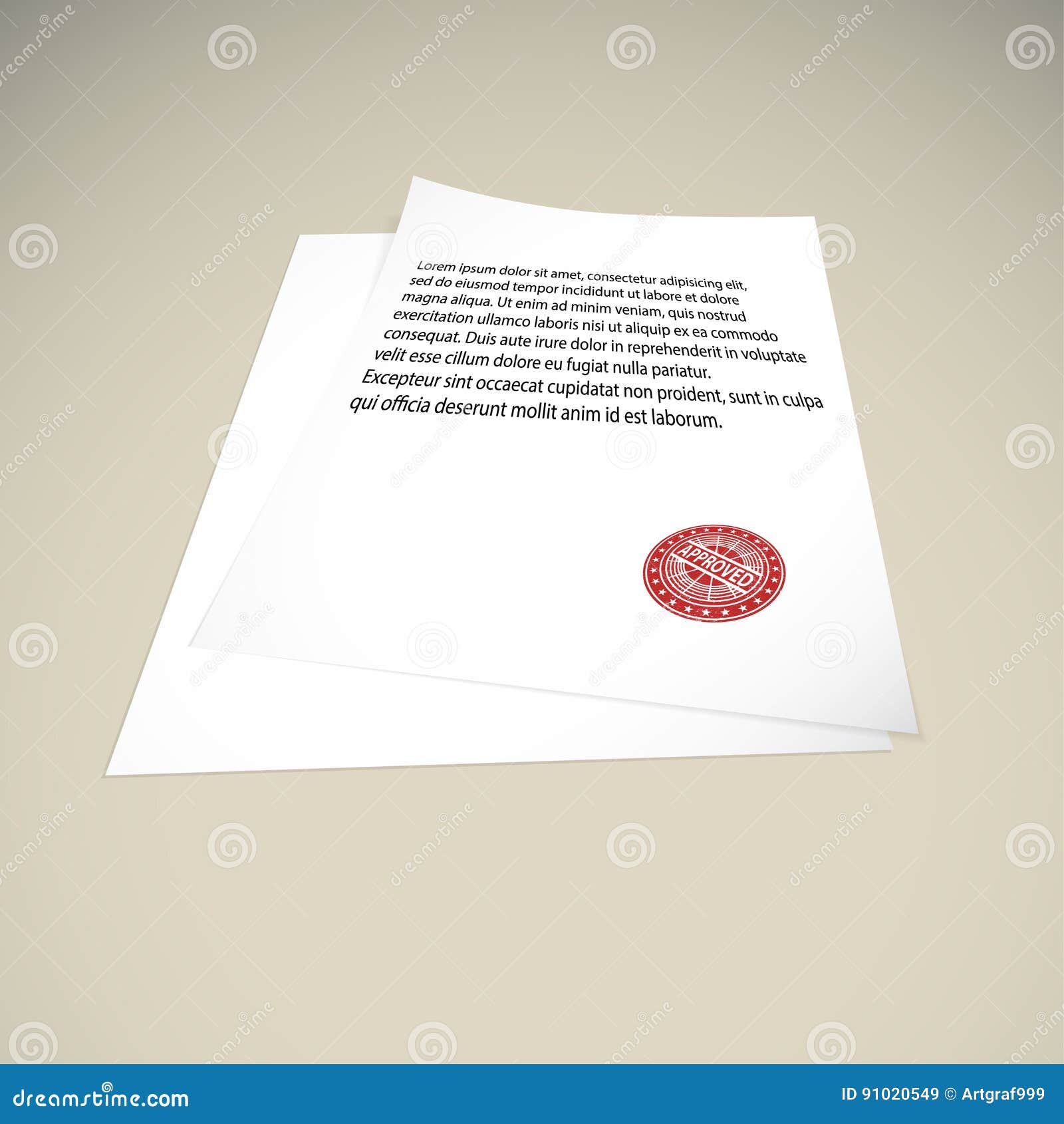 Paper on a Beige Background Mock Up Stock Illustration - Illustration ...