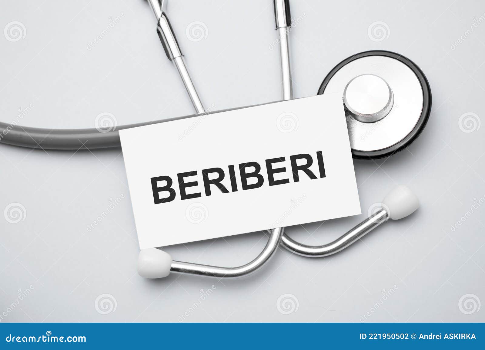 Paper with Beriberi on a Table and Grey Stethoscope Stock Photo - Image ...