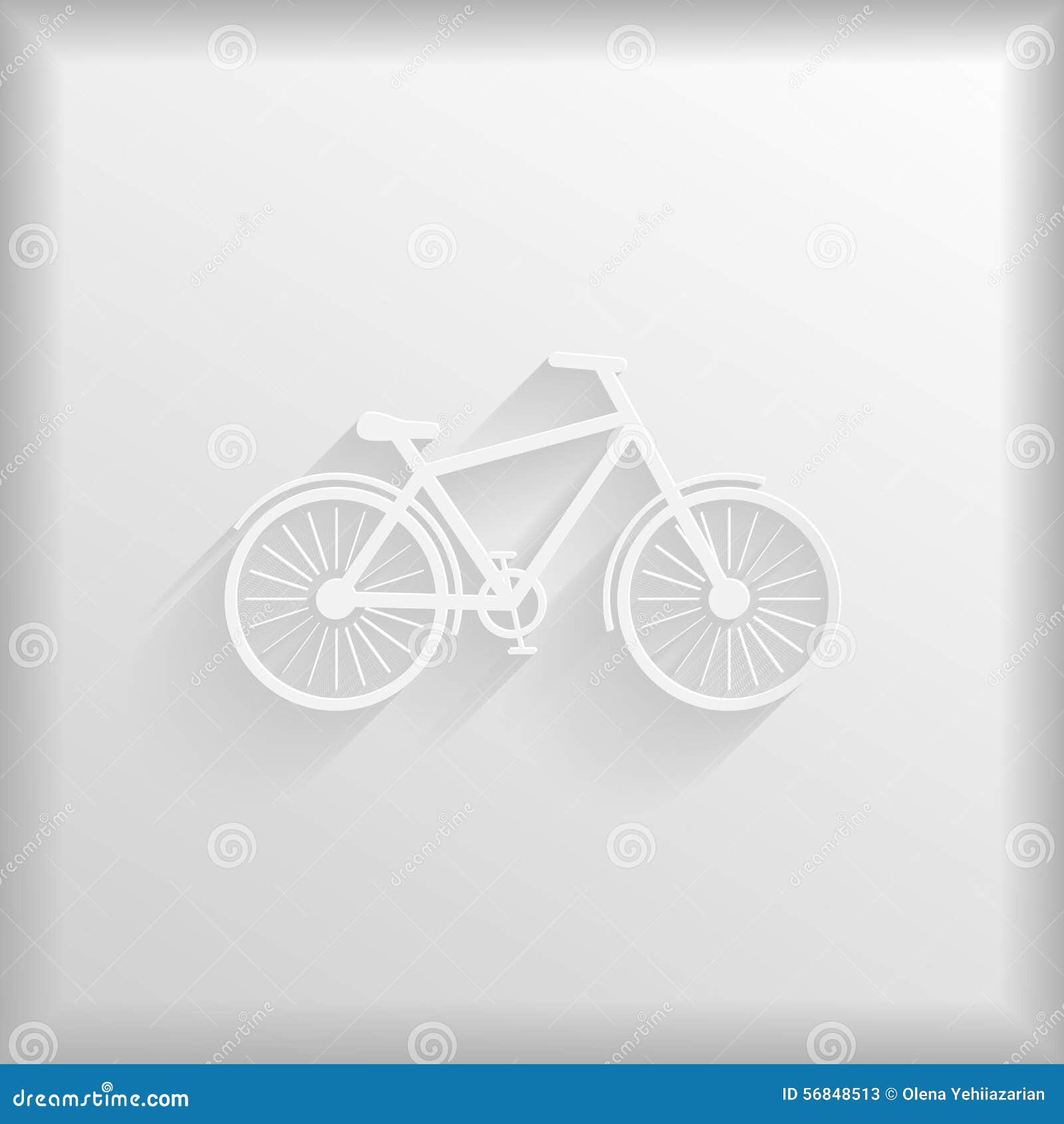 Paper bicycle with shadow stock vector. Illustration of bicycle - 56848513