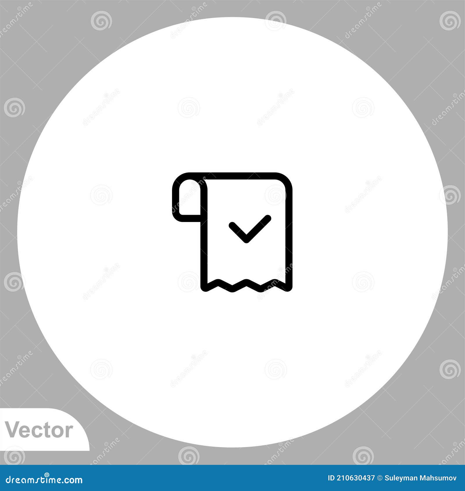 Paper Bill Vector Icon Sign Symbol Stock Illustration - Illustration of ...