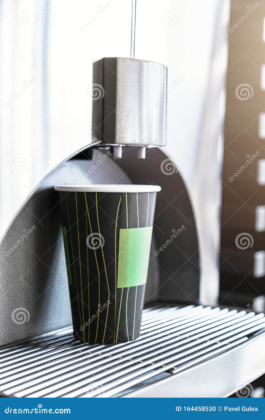 Paper Bio Cup Stands on Automatic Coffee Machine Stock Photo - Image of ...