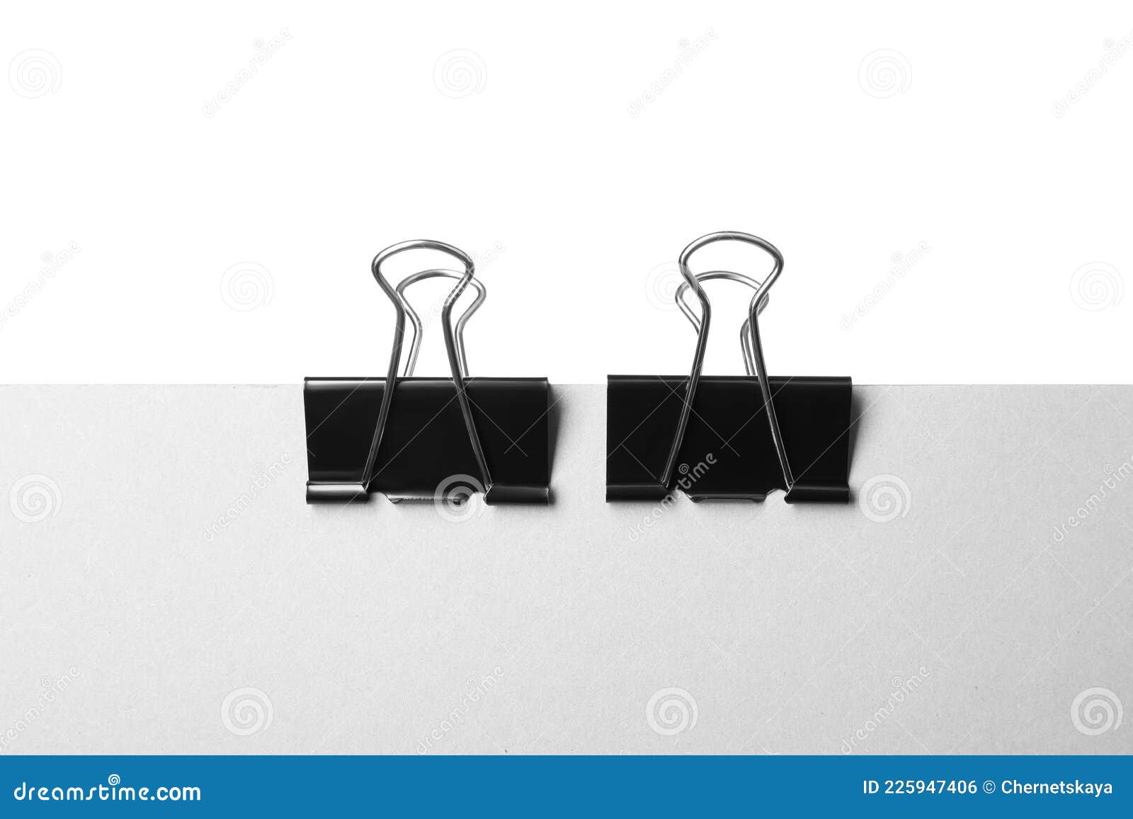 Paper with Black Binder Clips on White Stock Photo - Image of equipment ...