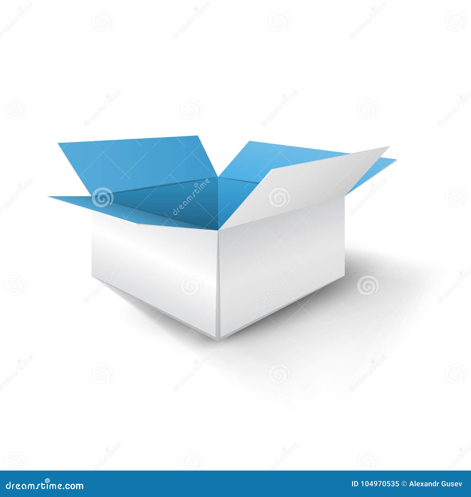Paper Blue Box with Shadow. Stock Vector - Illustration of paper, cube ...