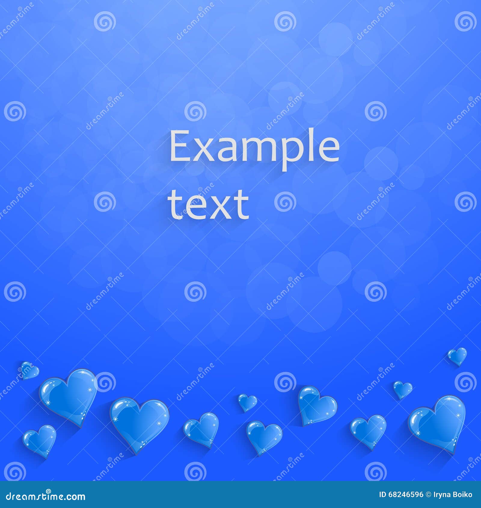 Paper Blue Heart Banner with Drop Shadows on Blue Background. Vector ...