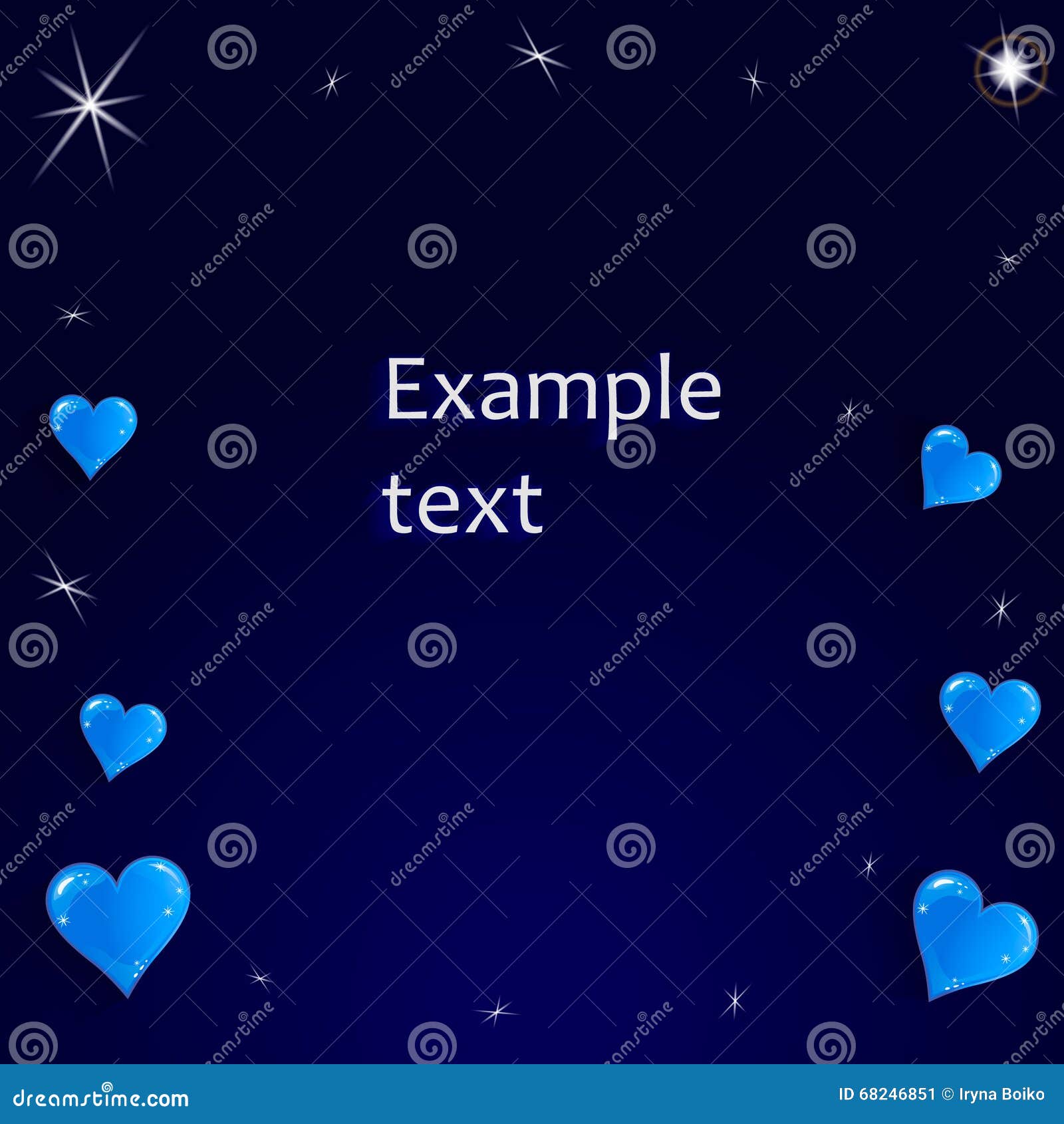 Paper Blue Heart Banner with Drop Shadows on Blue Background. Vector ...