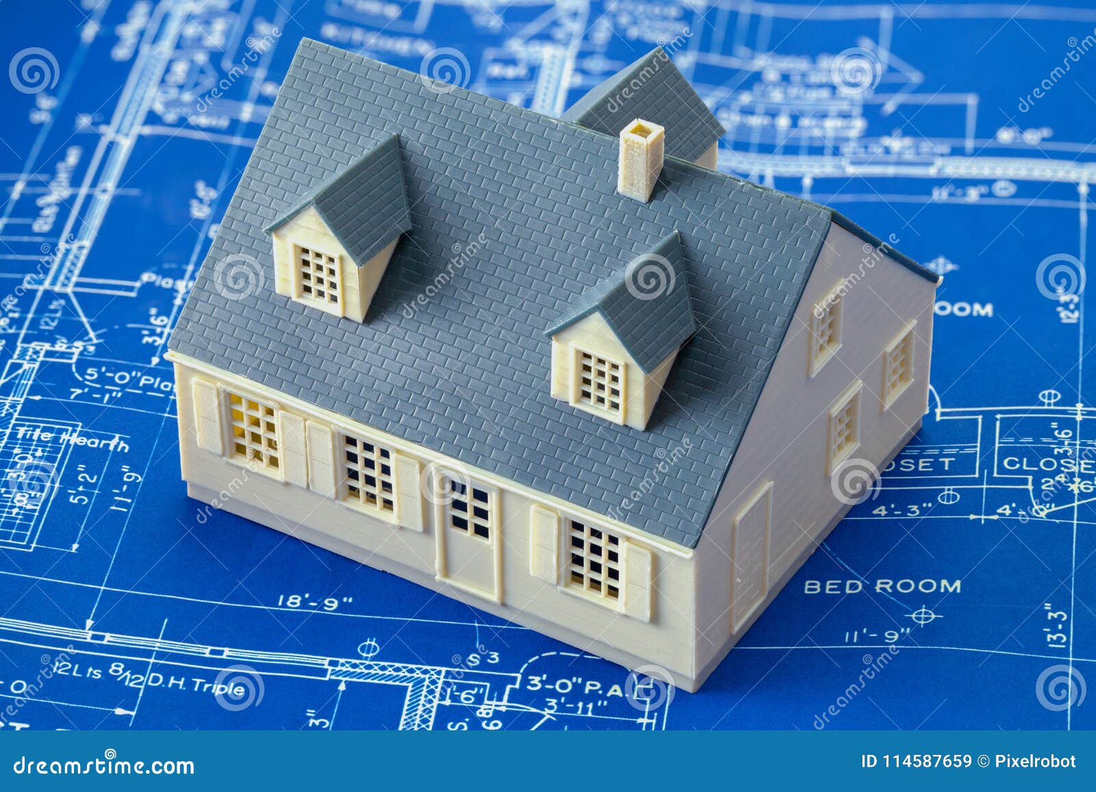 Blueprints with House stock image. Image of ownership - 114587659
