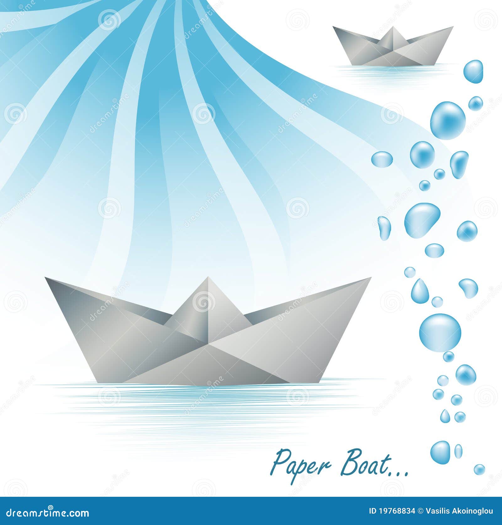 Paper boat stock vector. Illustration of swim, drop, summer - 19768834
