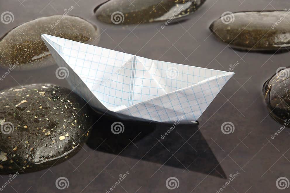 Paper boat stock photo. Image of abstract, pebble, outdoor - 20067922
