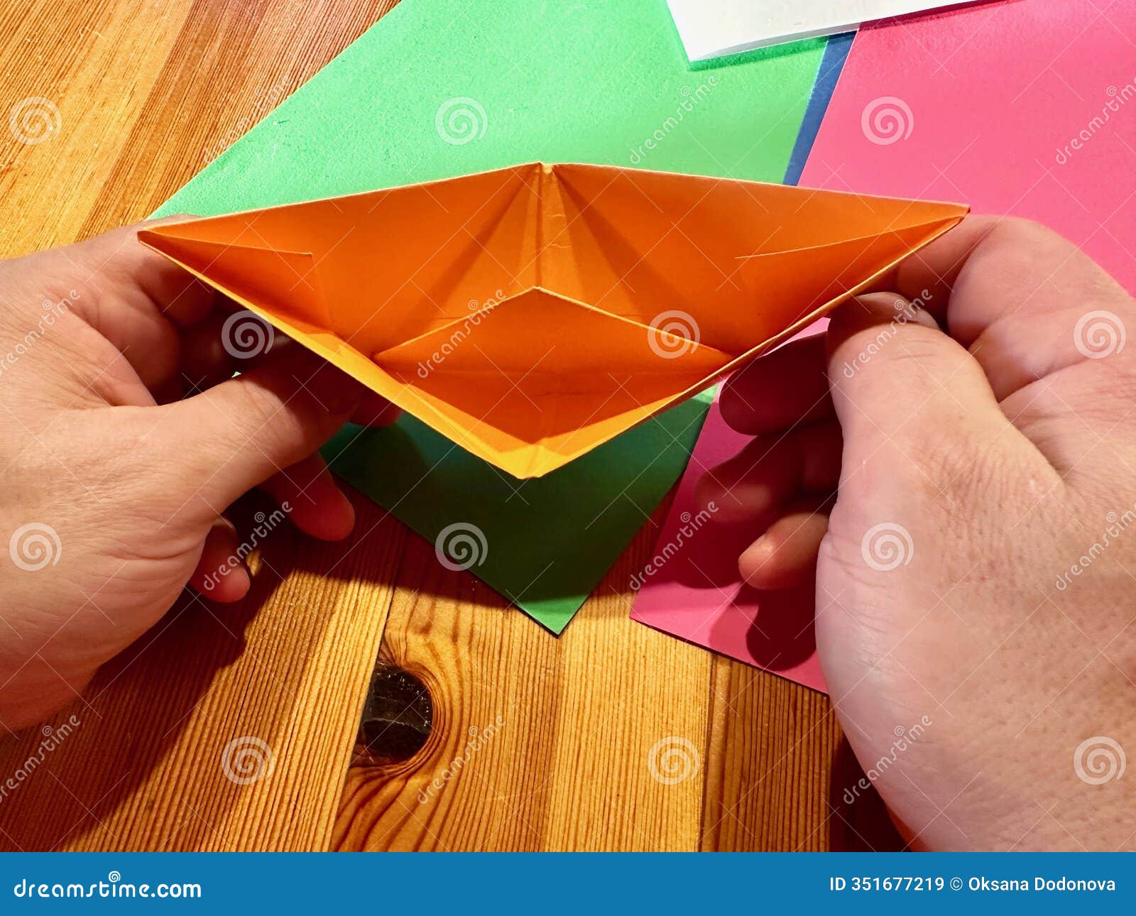 Paper Boat, Arigami Boat Made by Hand from Colored Paper Stock ...
