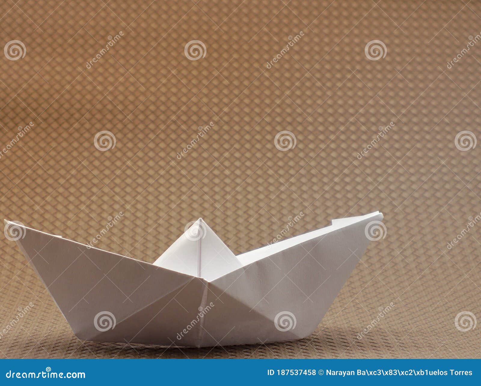 Paper Boat in Brown Background. Origami Concept Stock Photo - Image of ...