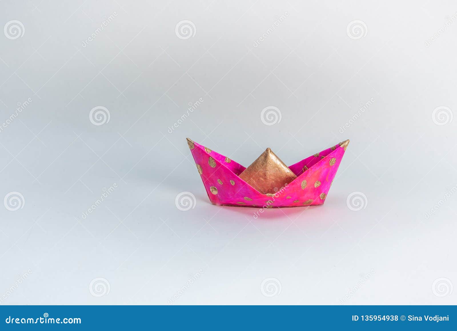 Paper Boat Folded and Colored Stock Photo - Image of drawing, design ...