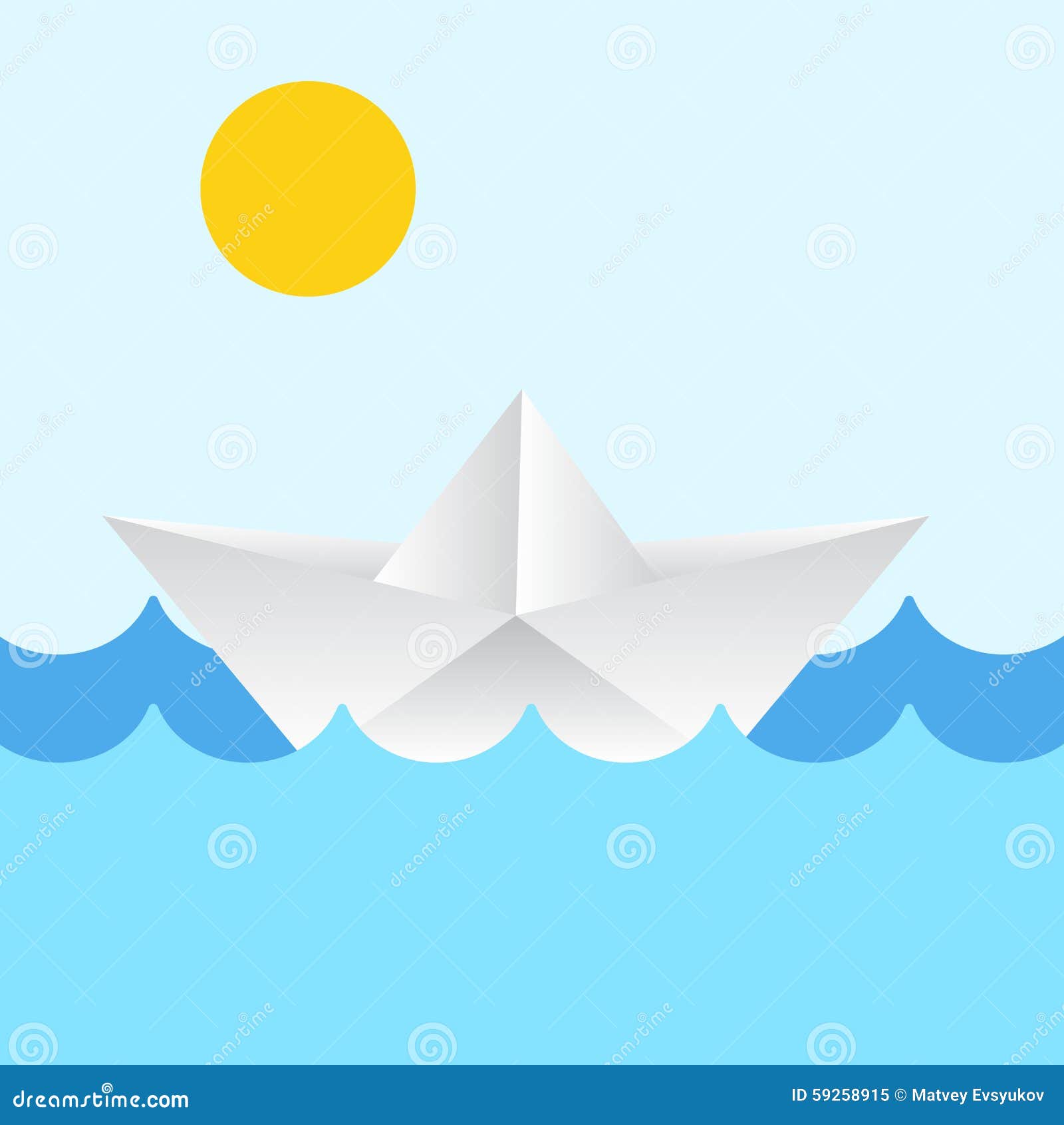 Paper boat stock illustration. Illustration of design - 59258915
