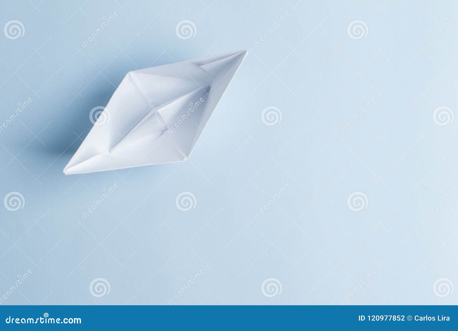Paper Boat on Light Blue Background Stock Photo - Image of boating ...