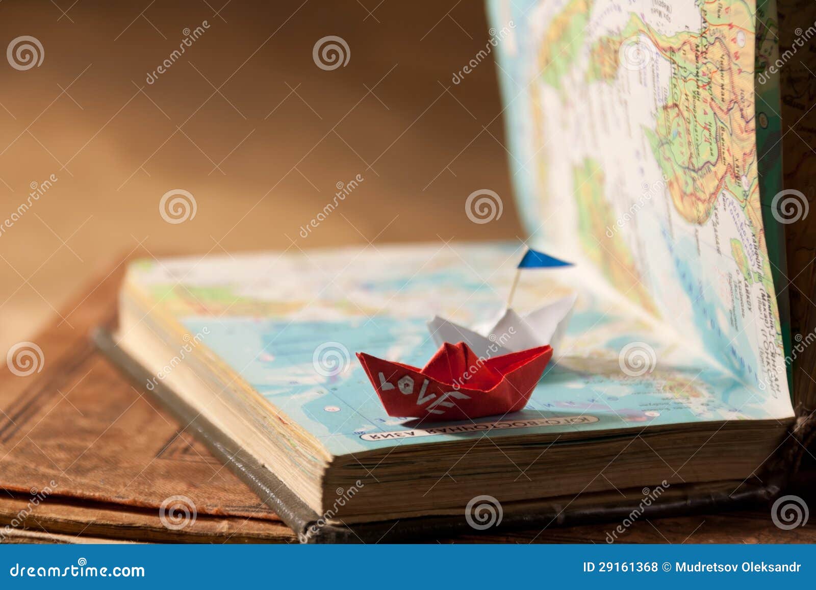 Paper boat and love. stock photo. Image of south, atlas - 29161368