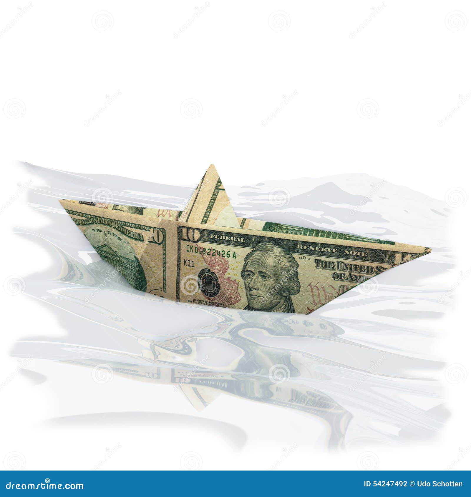 Paper Boat Made Off a 10 Dollar Bill Stock Photo - Image of exclusive ...