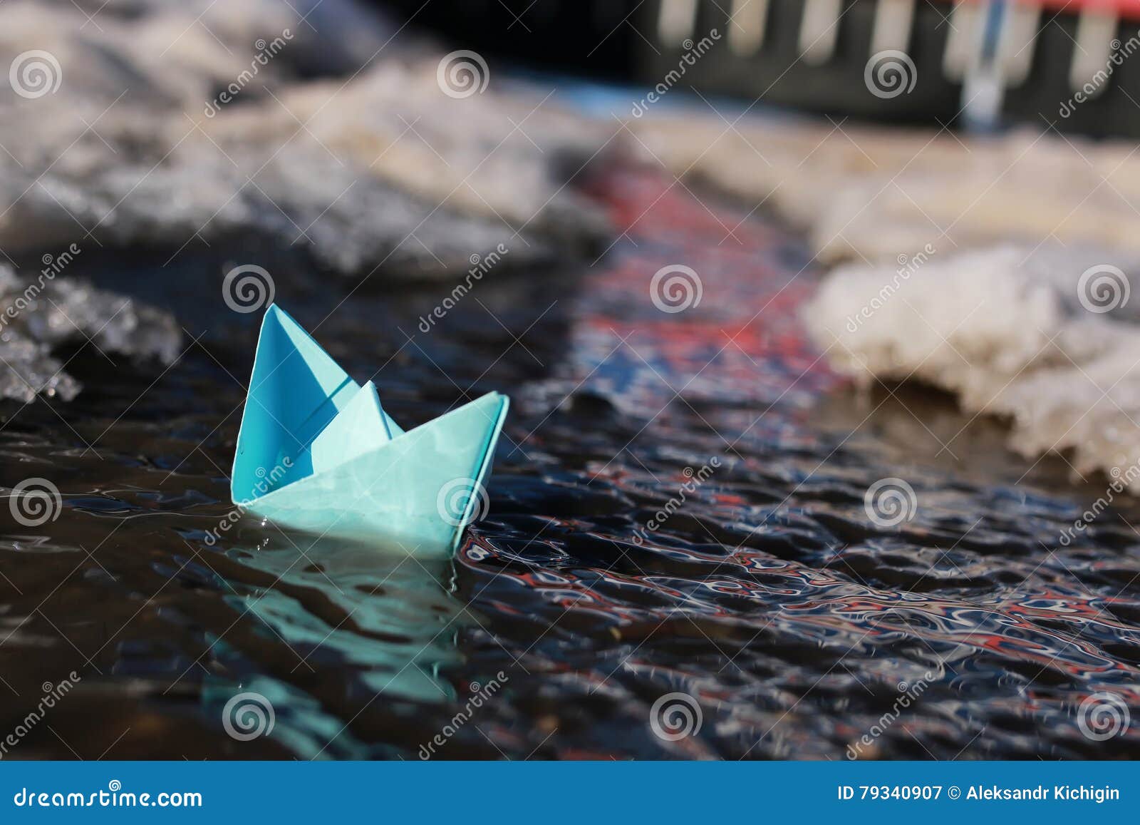 Paper boat in a pool stock image. Image of entertainment - 79340907