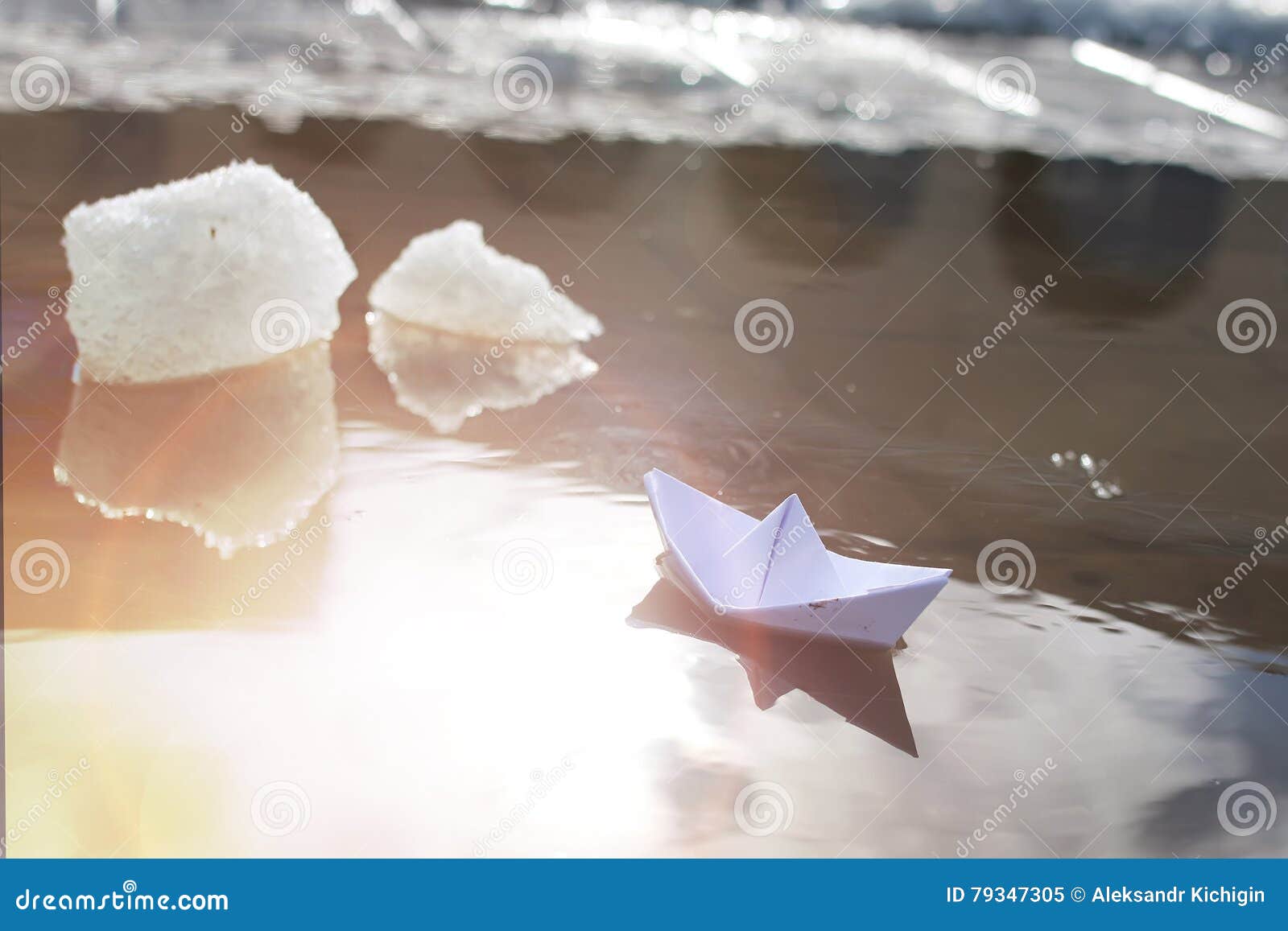 Paper Boat in a Pool Winter Stock Image - Image of origami, sailboat ...