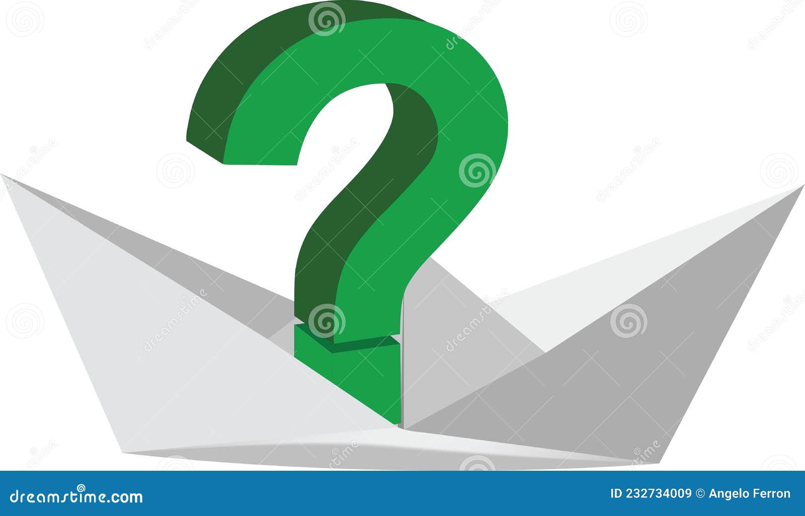 Paper Boat with Question Mark on Board- Stock Vector - Illustration of ...