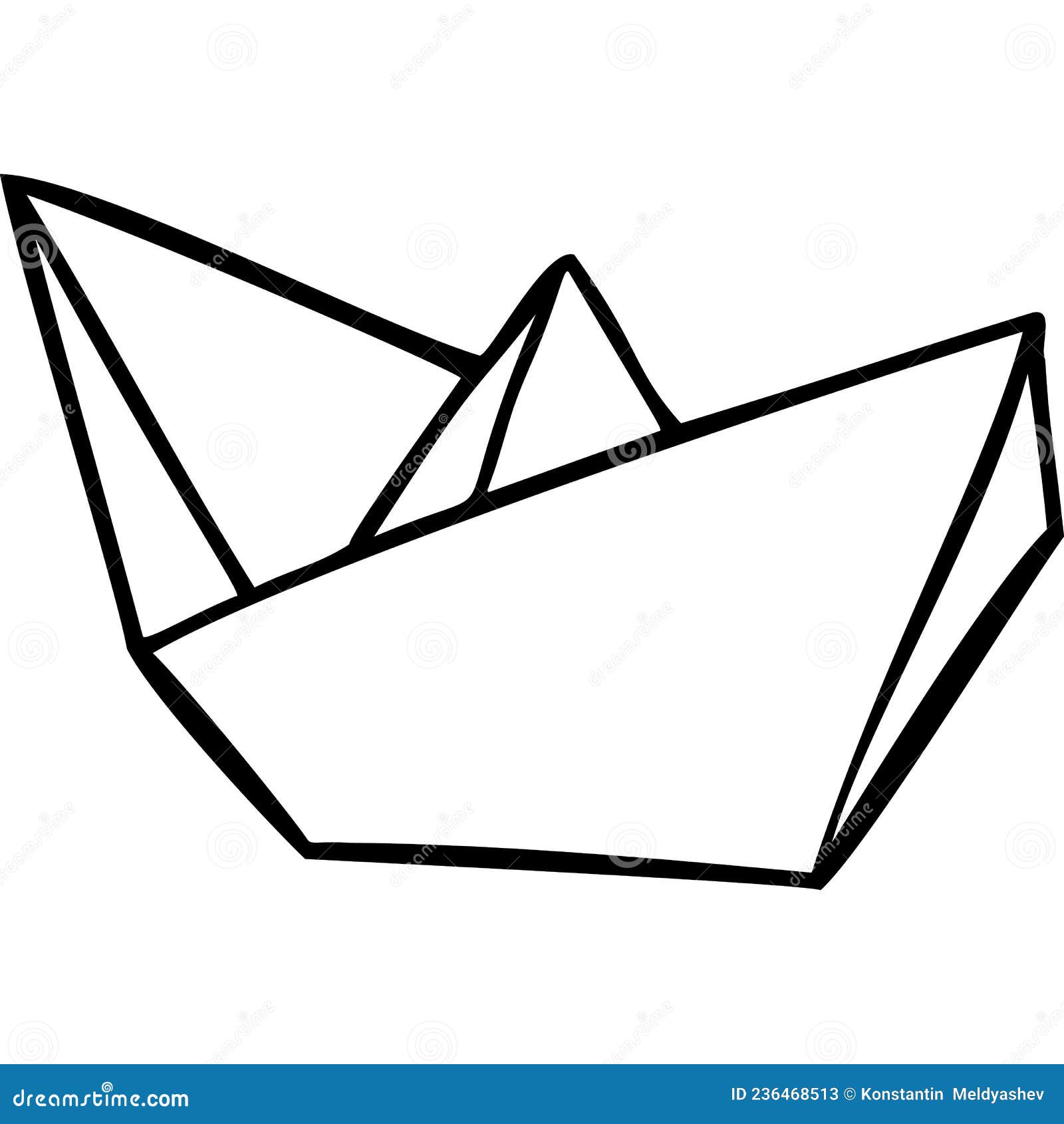 Paper Boat Sketch Vector Illustration Stock Illustration - Illustration ...