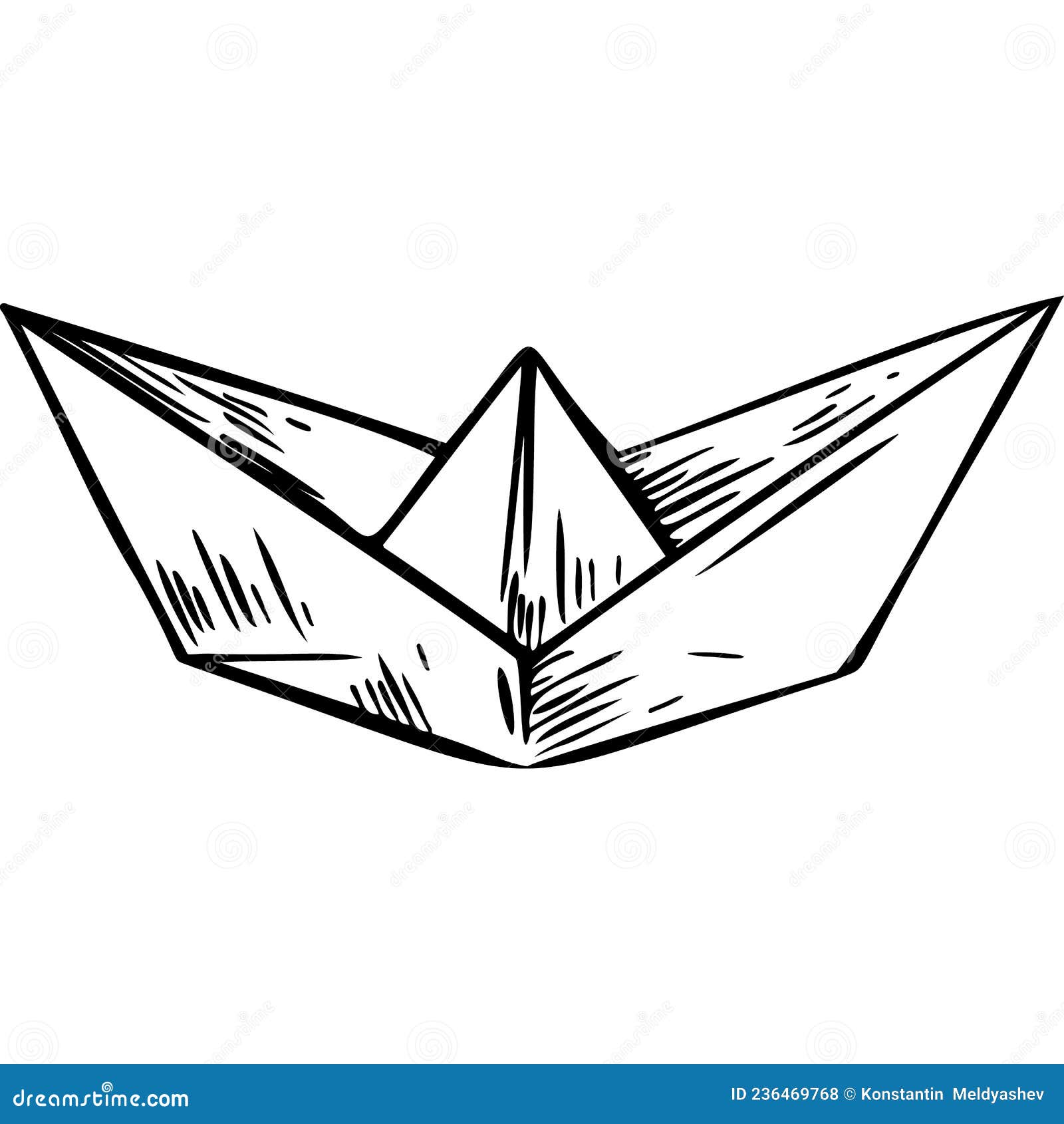 Paper Boat Sketch Vector Illustration Stock Vector - Illustration of ...