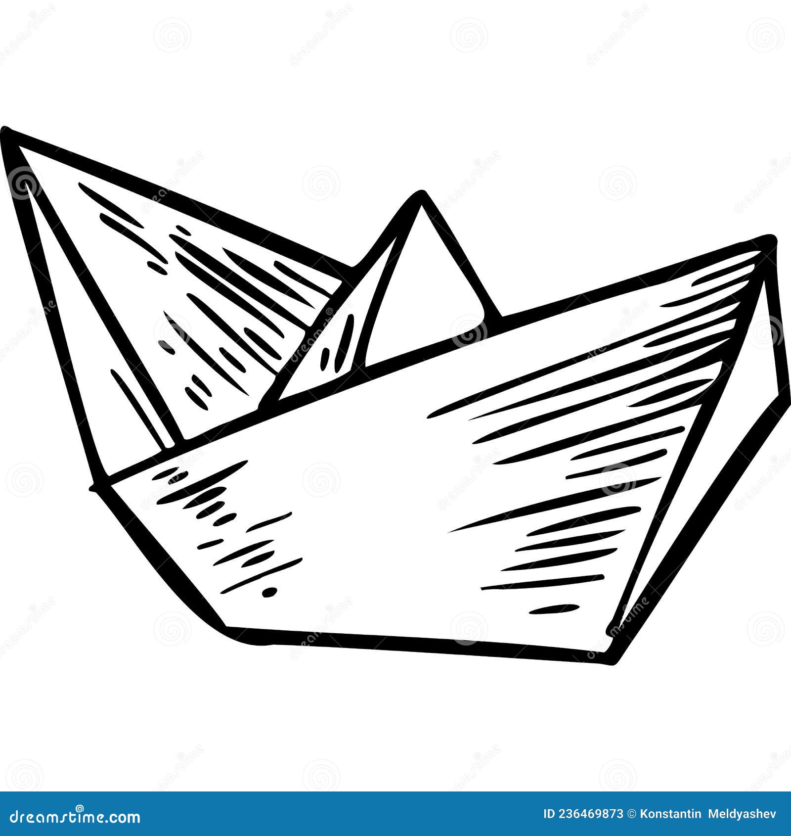 Paper Boat Sketch Vector Illustration Stock Vector - Illustration of ...