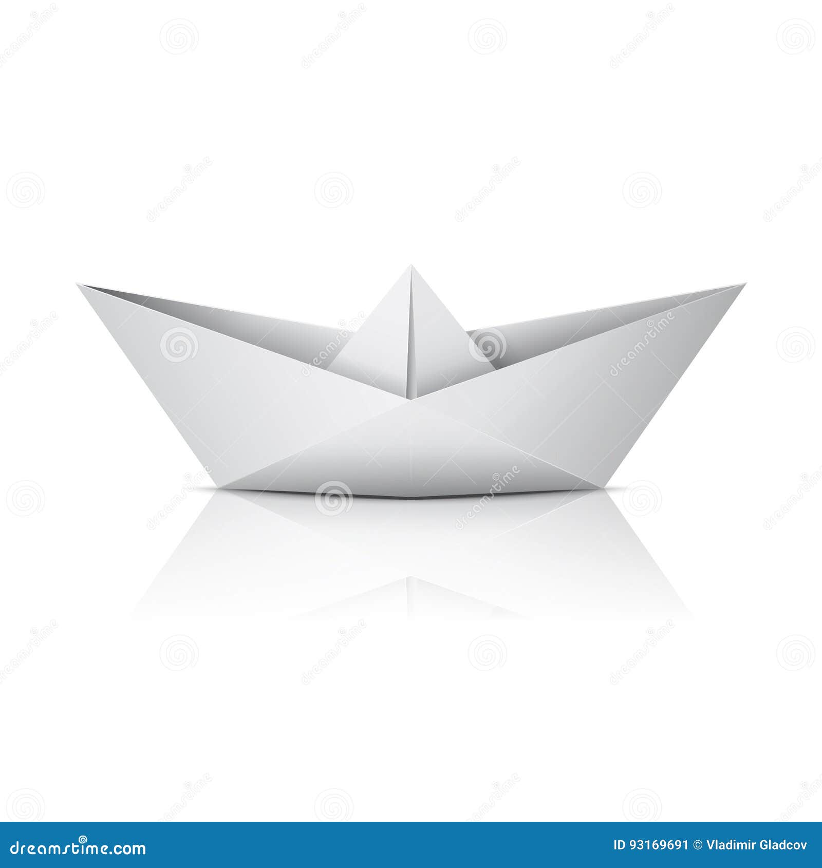 Paper boat stock vector. Illustration of boat, ship, shadow - 93169691