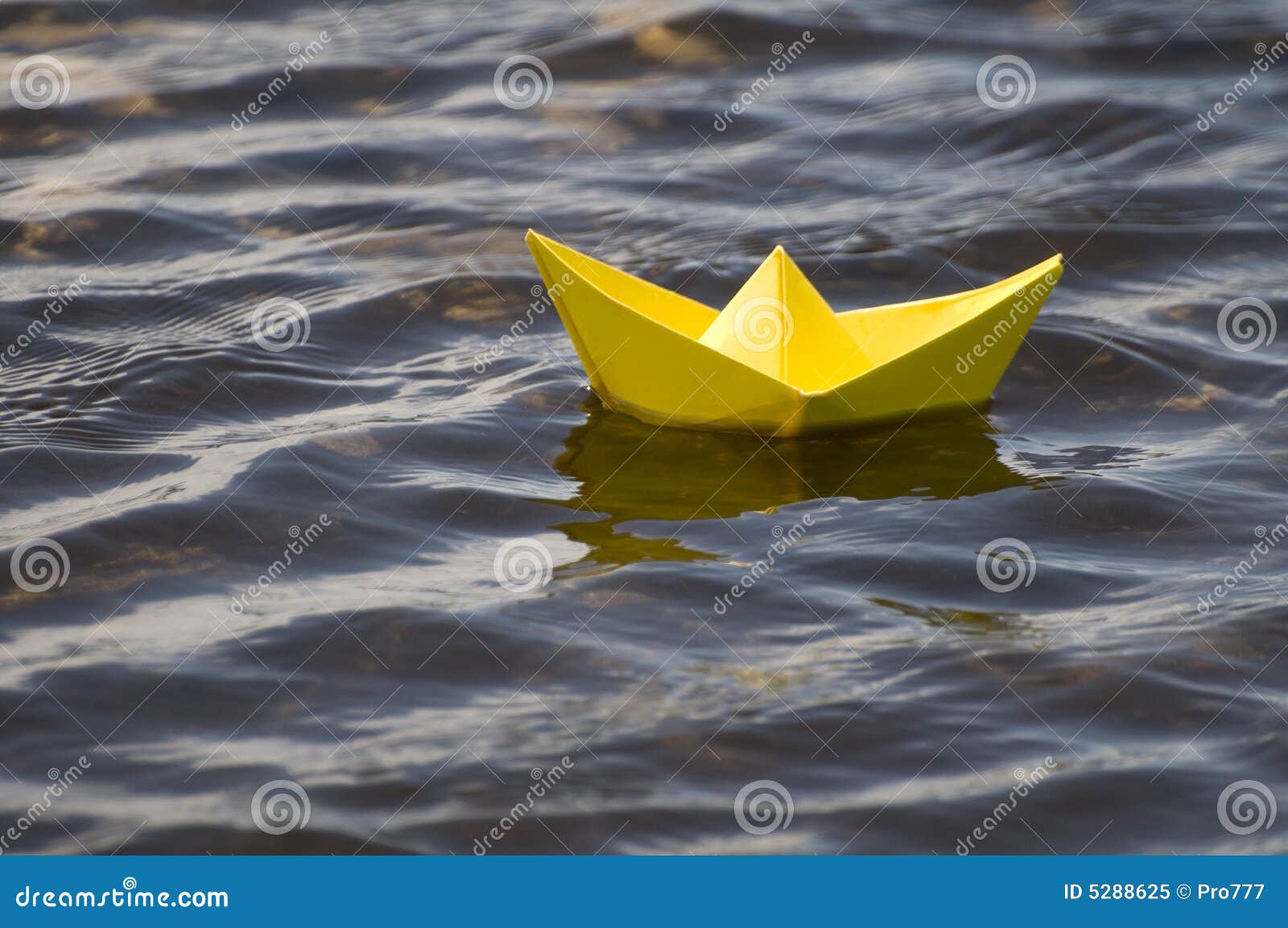 Paper boat in water stock image. Image of adventure, travel - 5288625