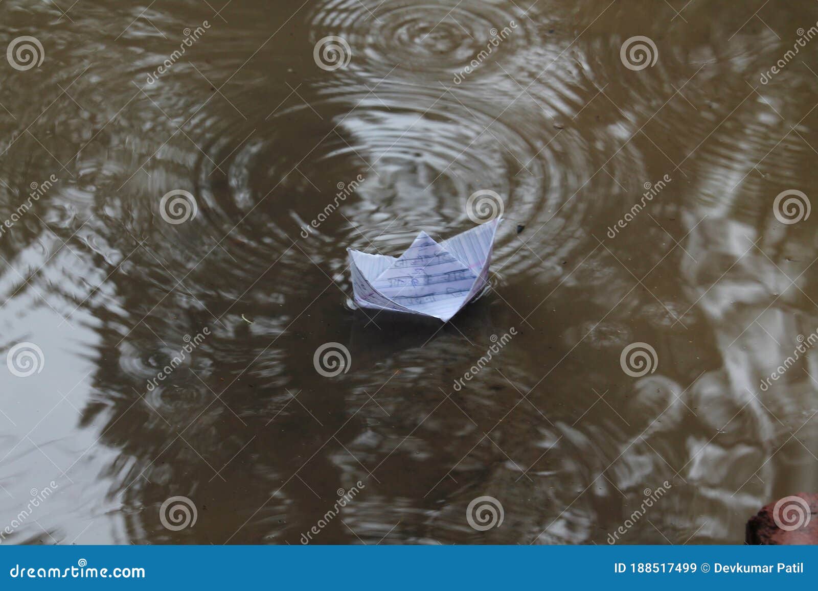 Paper Boat in a Water Image Stock Image - Image of childhood, water ...