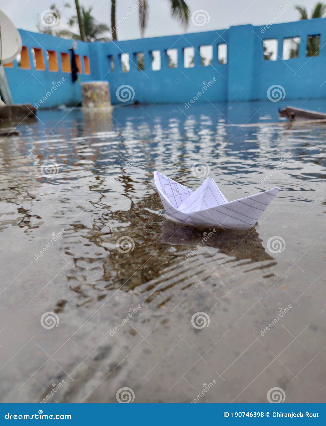 Paper boat on water stock photo. Image of paper, handmade - 190746398