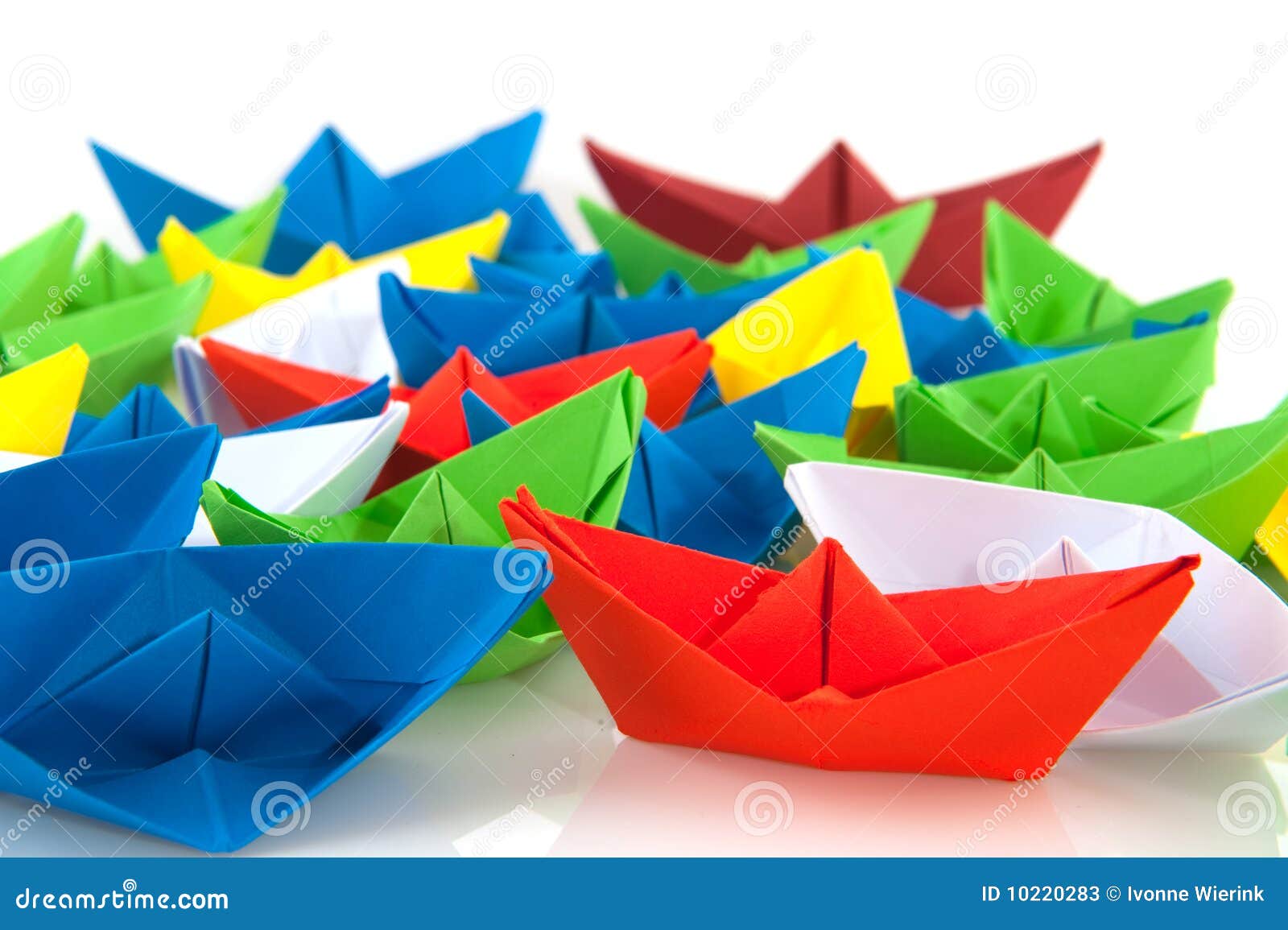 Paper boats stock image. Image of rows, concept, yellow - 10220283