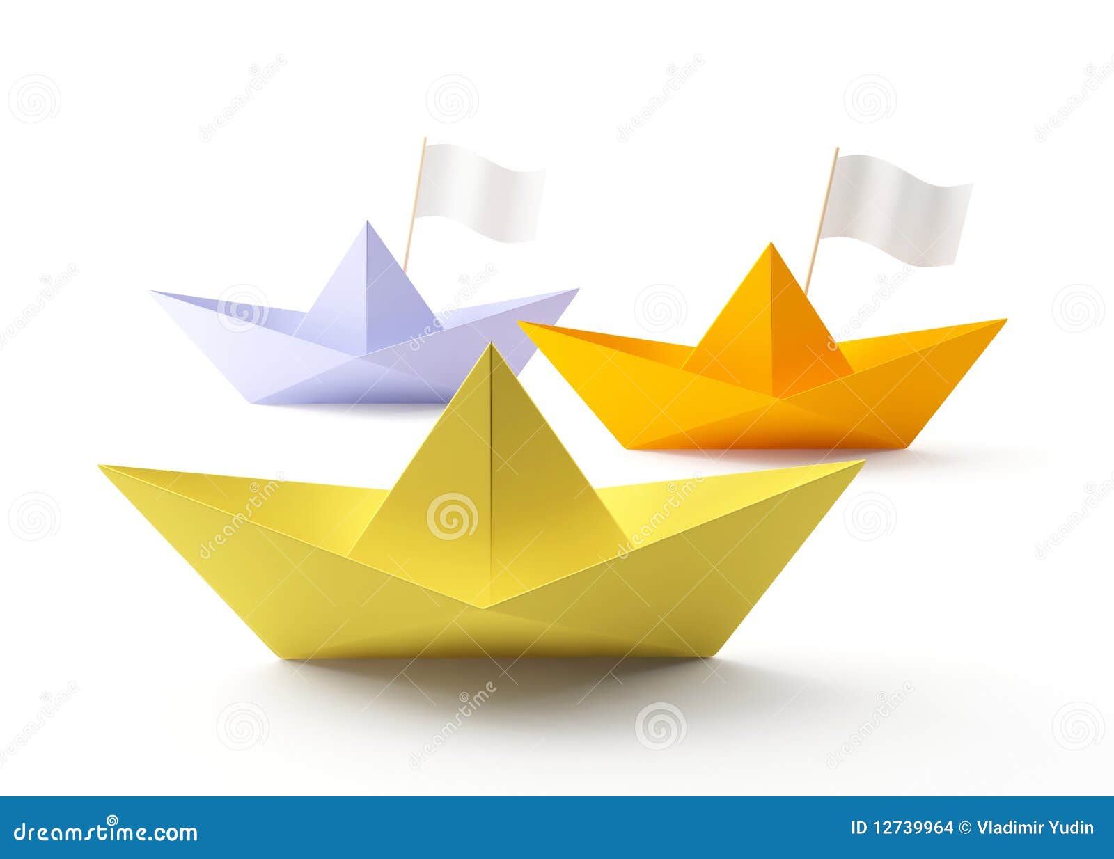 Paper boats stock illustration. Illustration of office - 12739964