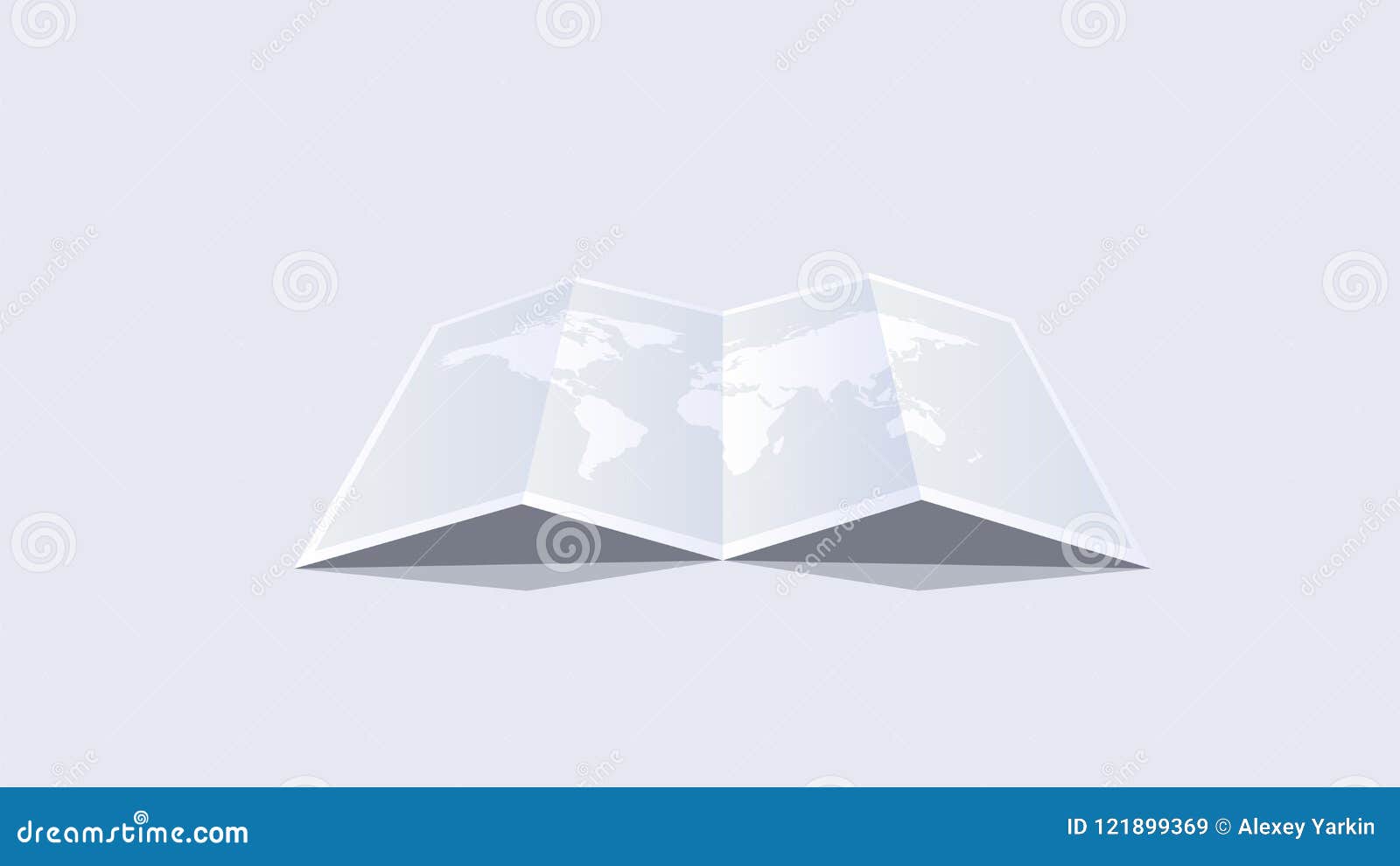 Paper Booklet with Worldmap. Flat Vector Illustration Stock Vector ...