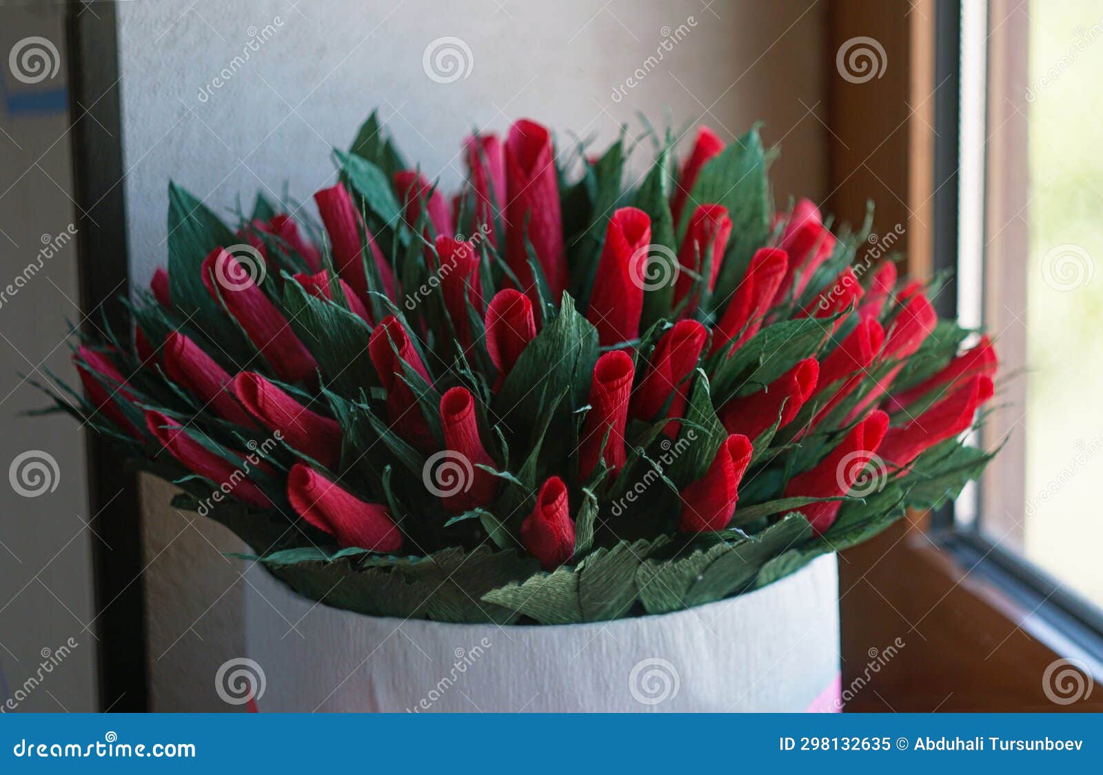 Paper bouquet stock image. Image of white, romantic - 298132635