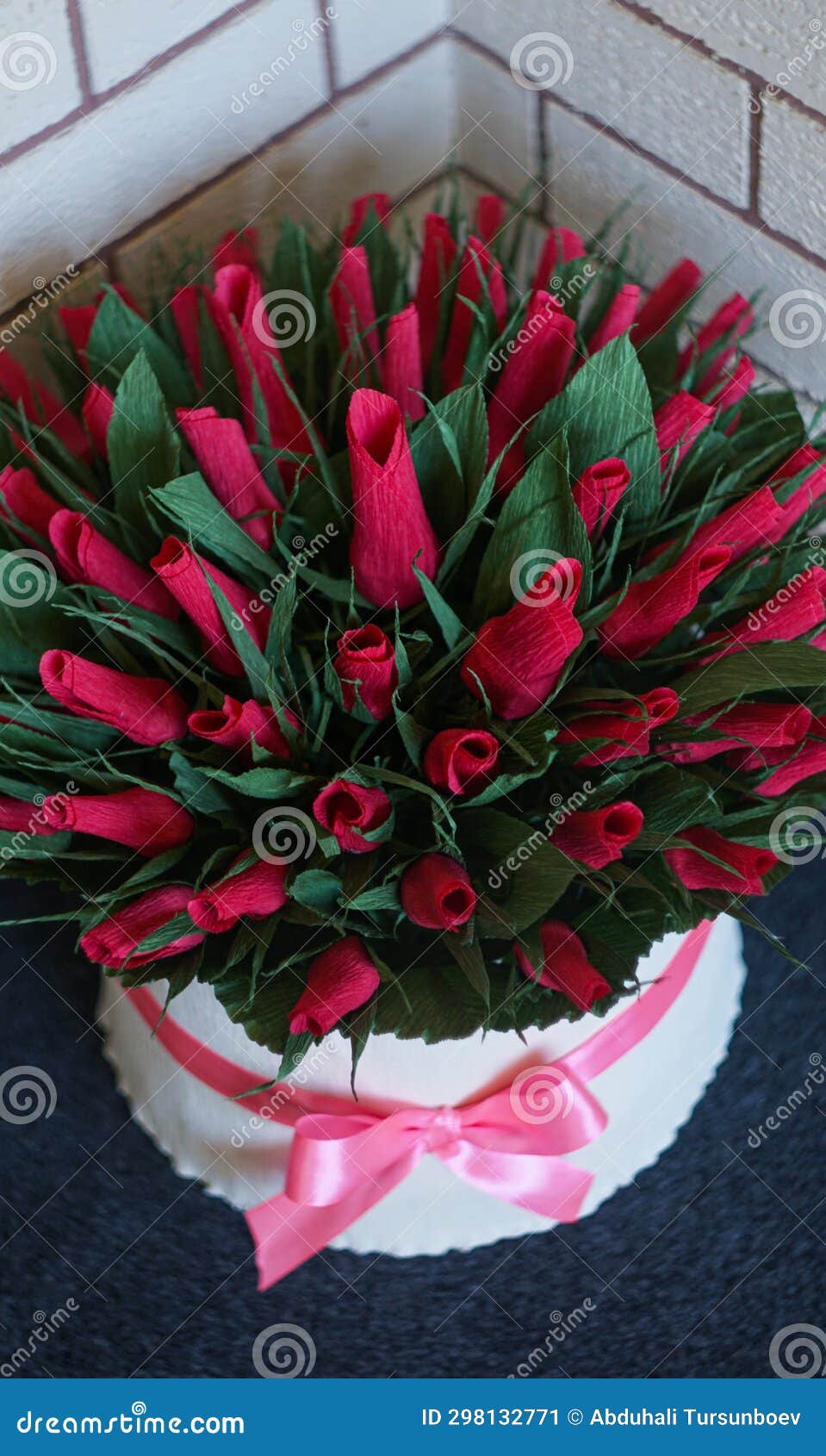 Paper bouquet stock image. Image of romantic, blossom - 298132771