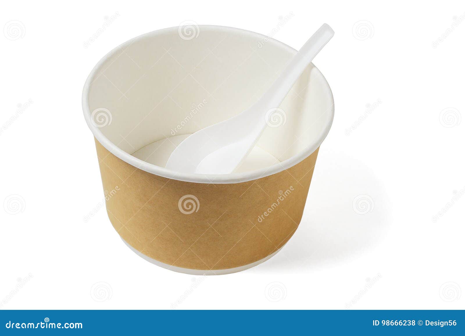 Paper Bowl with Plastic Spoon Stock Photo - Image of reuse, texture ...