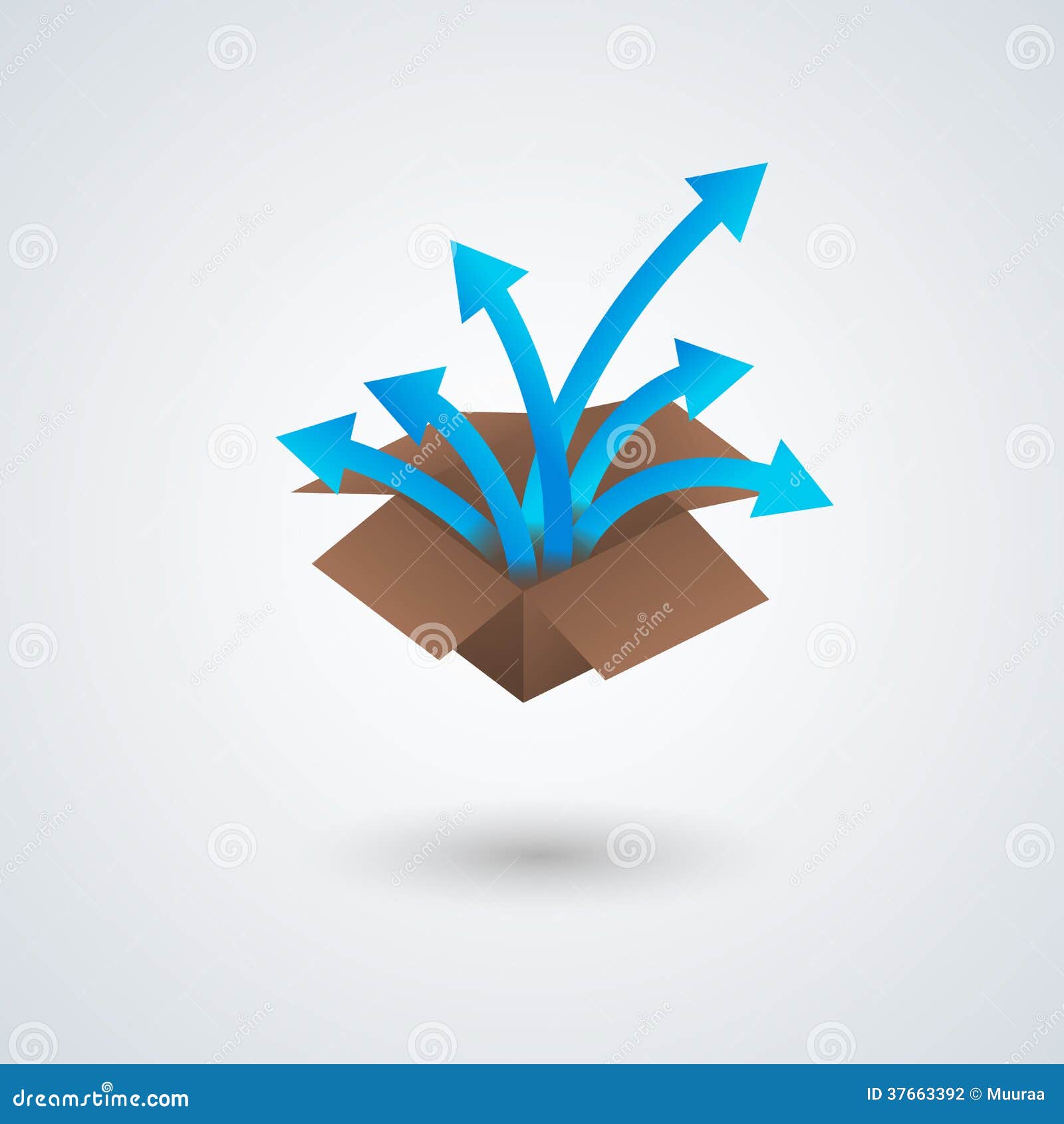 Paper box and arrows stock vector. Illustration of symbol - 37663392