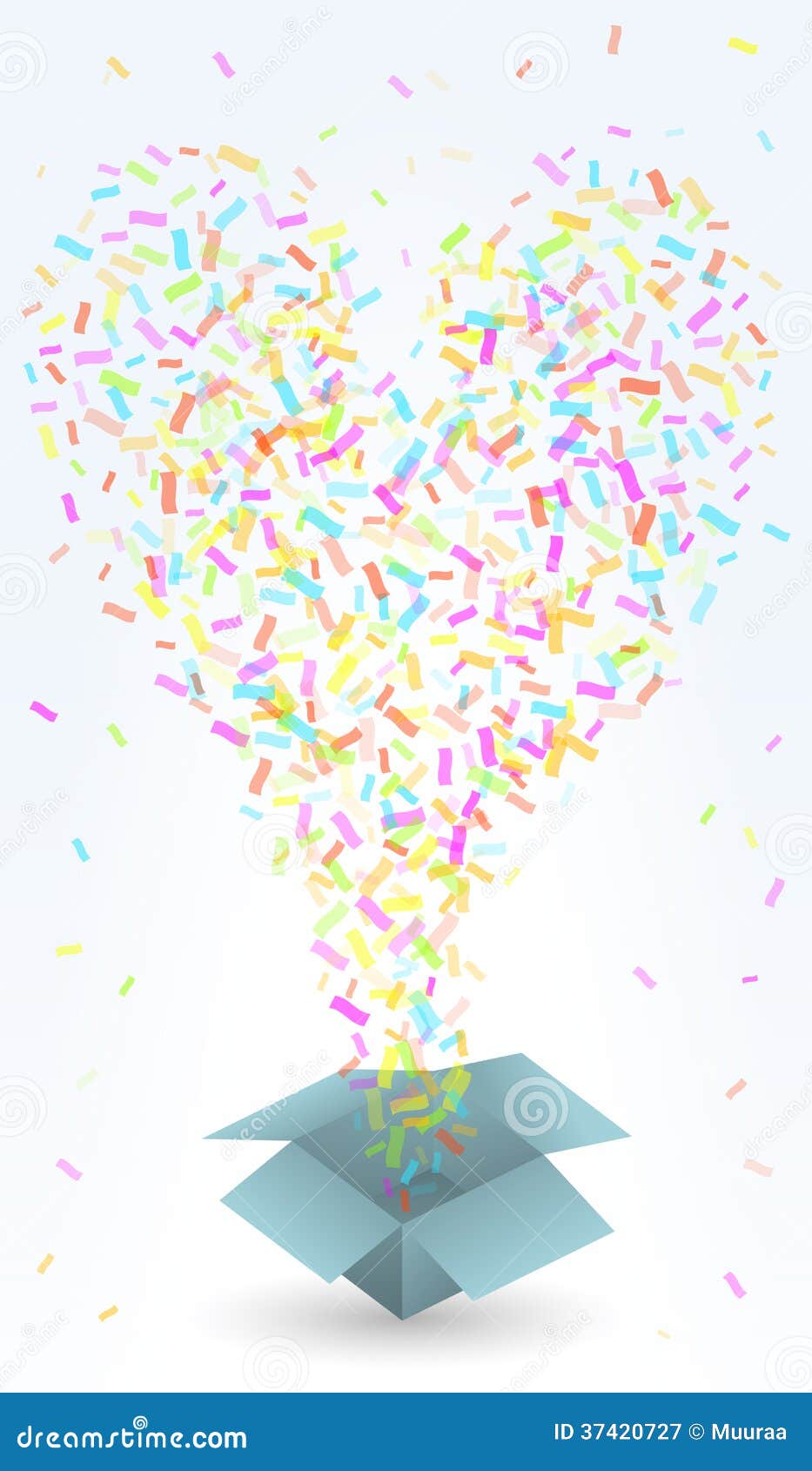 Paper box and confetti stock vector. Illustration of case - 37420727