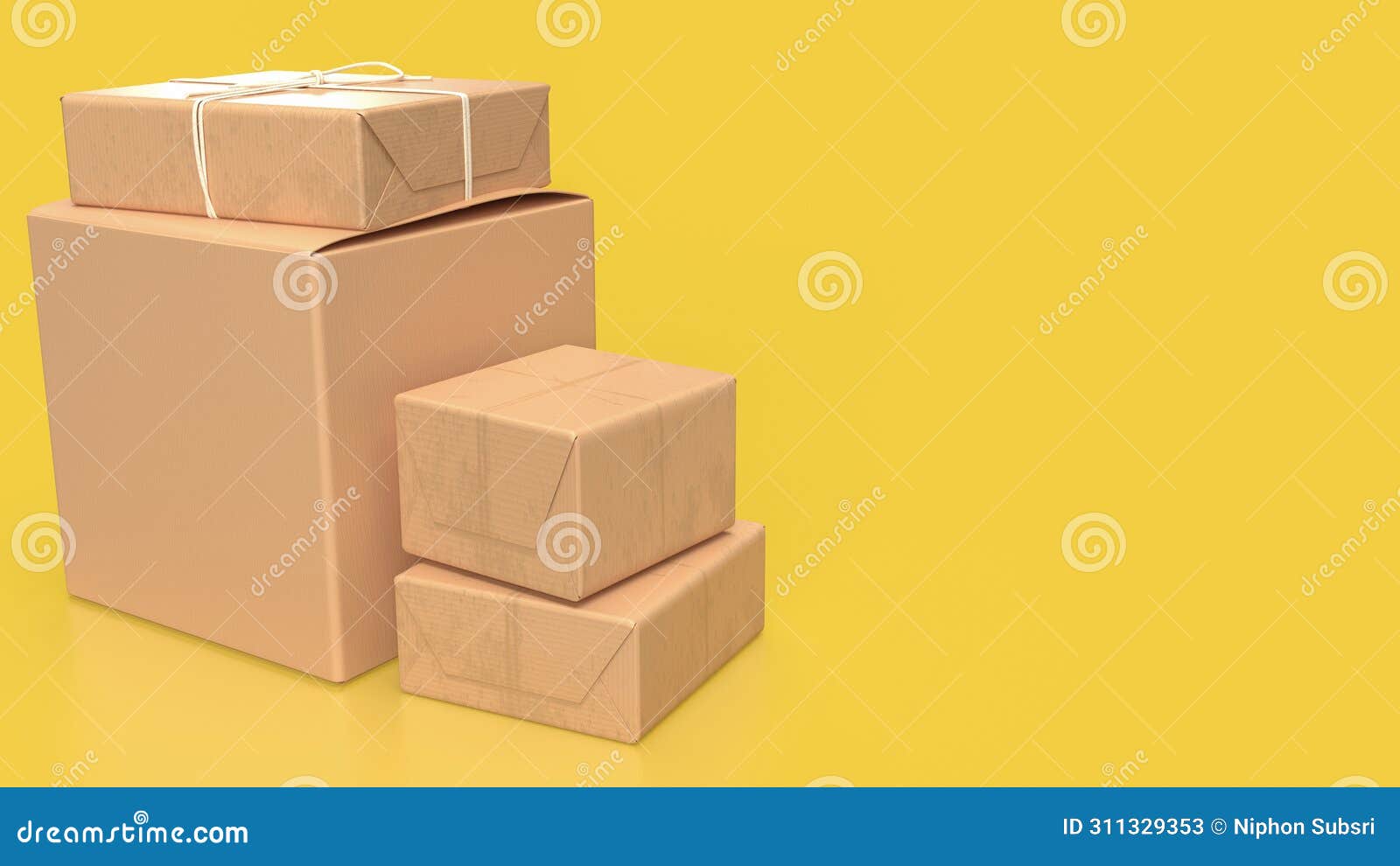 The Paper Box for Delivery Concept 3d Rendering Stock Illustration ...