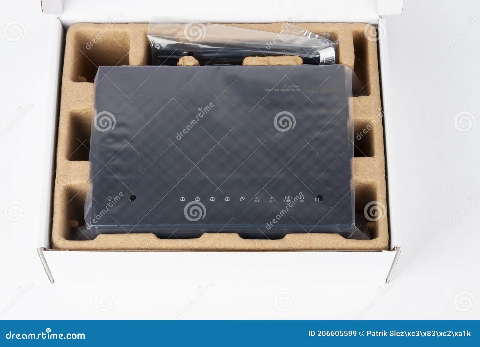 Paper Box, Inside Wifi Router, Wireless Device with Three Antennas ...
