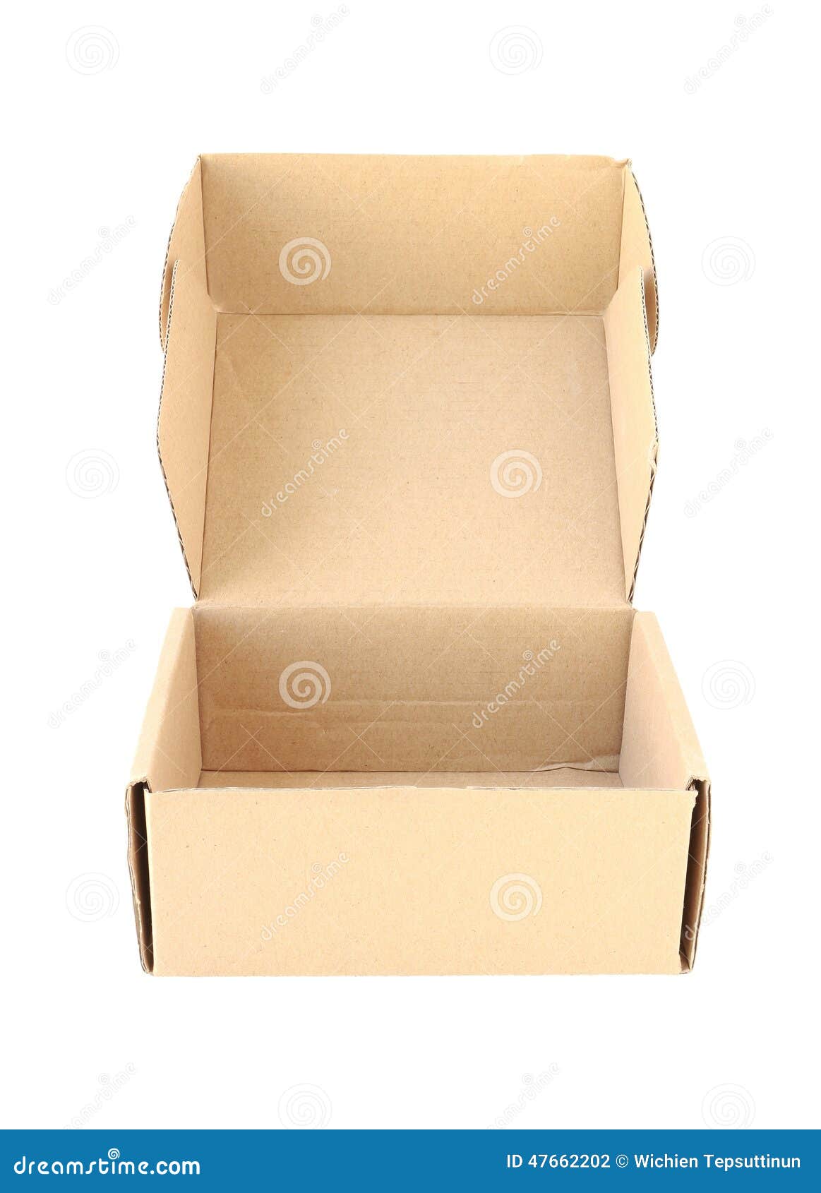 Paper Box Open Front View Isolated On White Background Stock ...