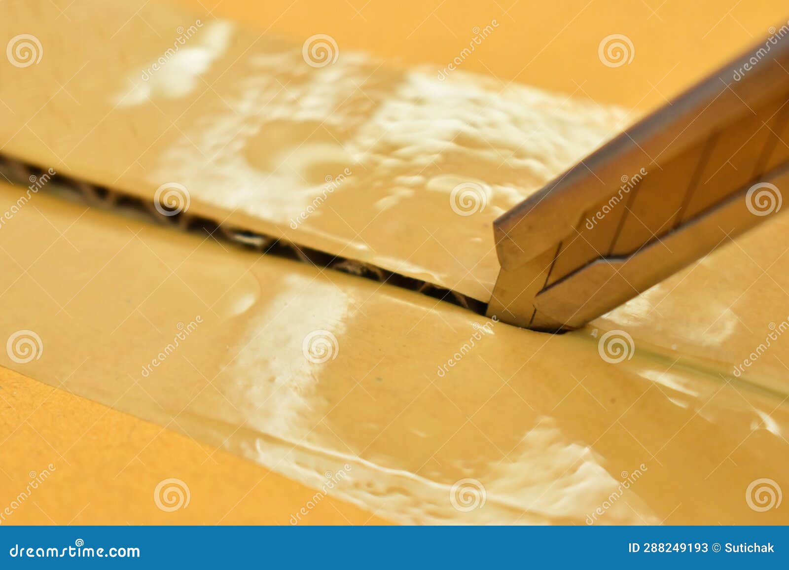 Paper Box Packaging with Sharp Knife, Packaging Industry Stock Image ...