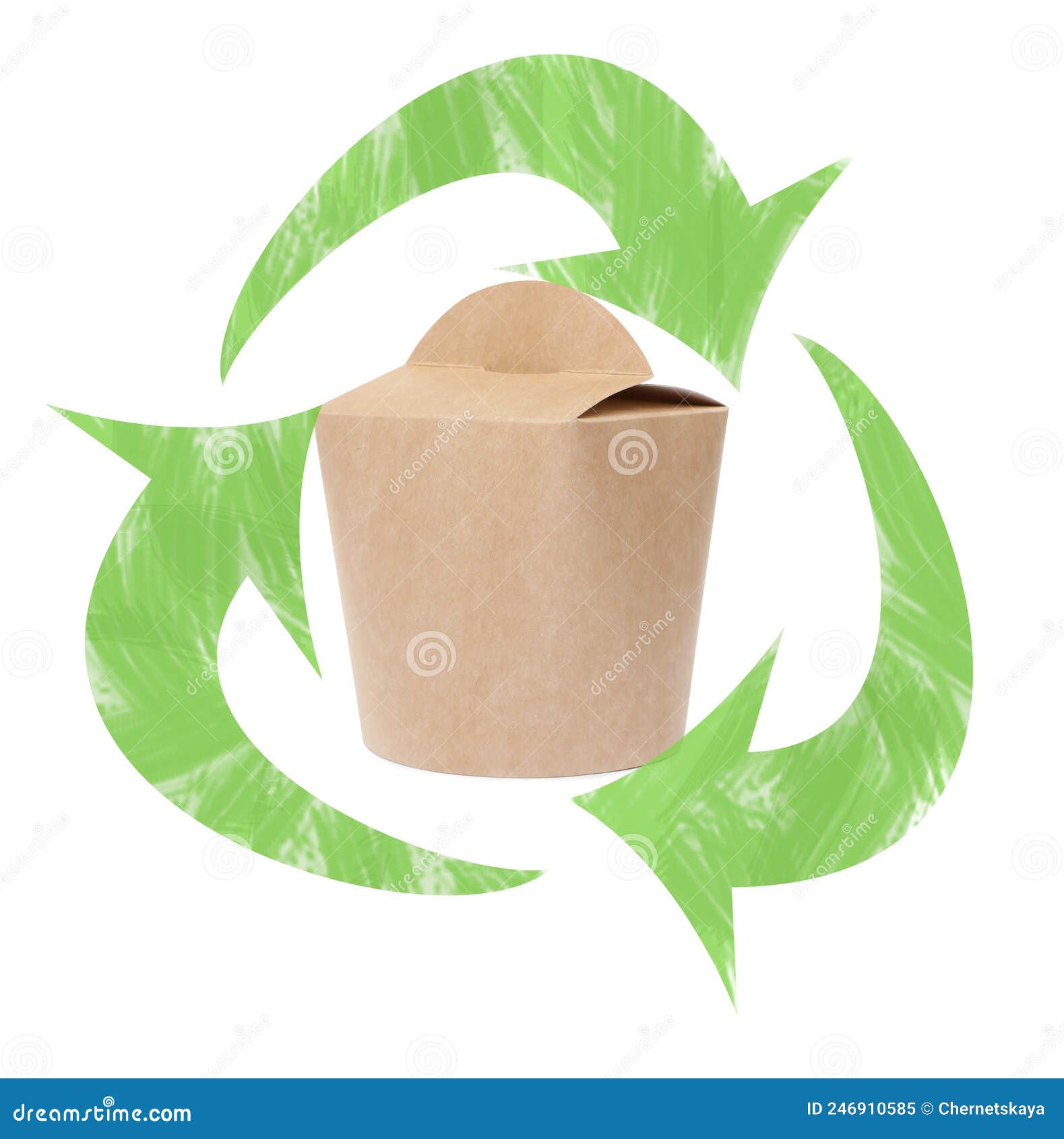 Paper Box and Recycling Symbol on White Background Stock Image - Image ...