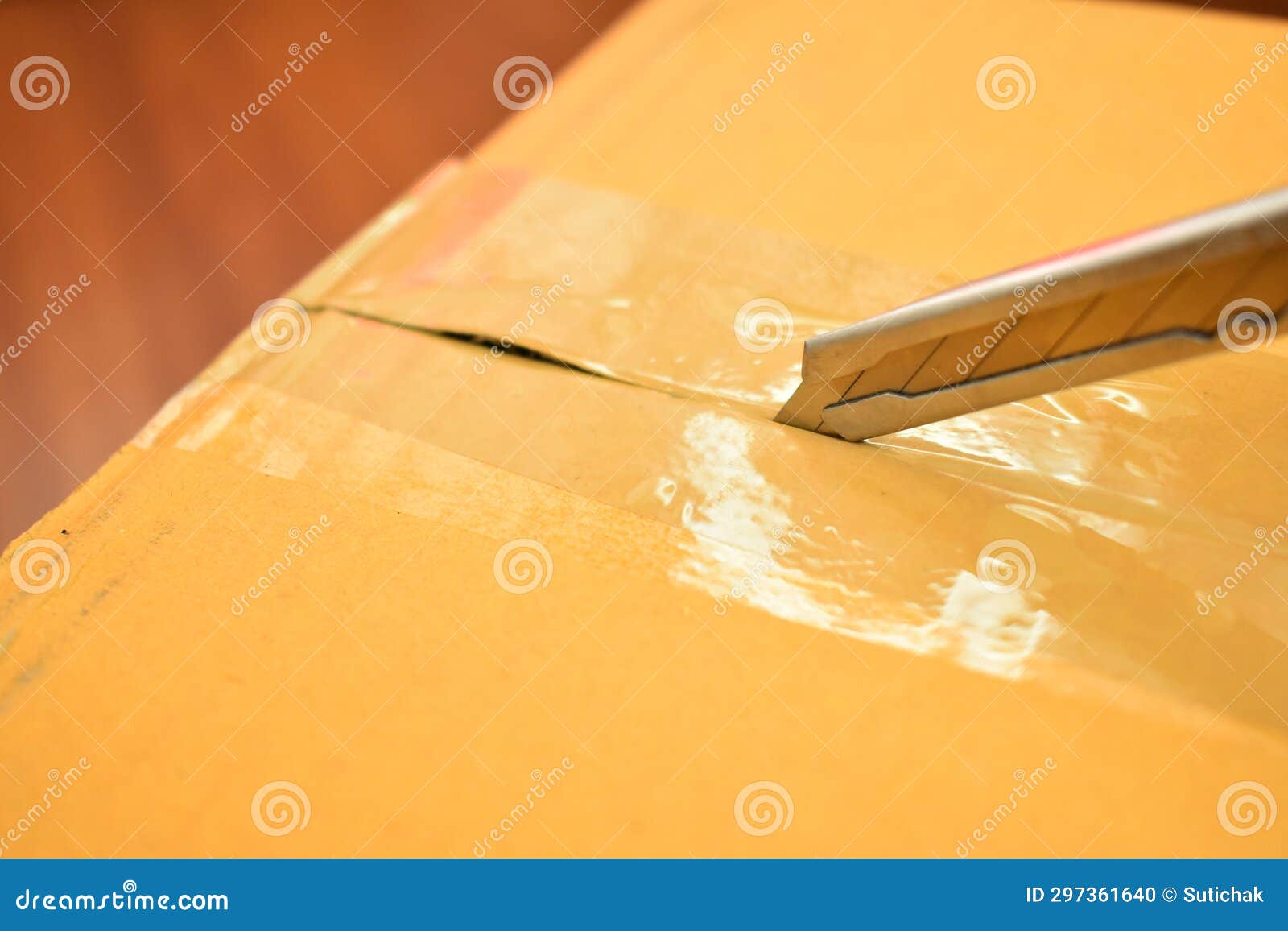 Paper Box with Sharp Knife, Packaging Industry Stock Photo - Image of ...