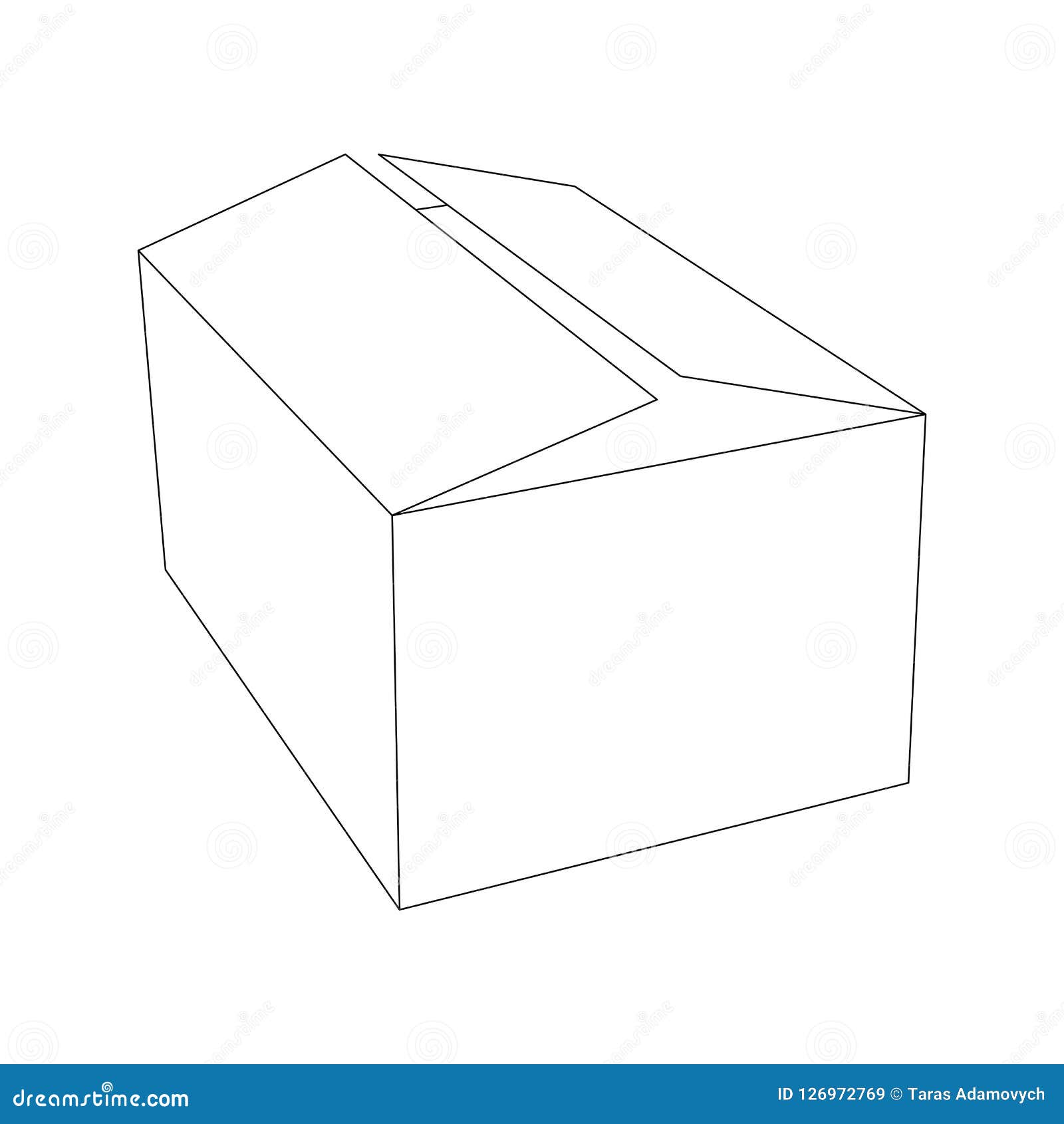 Paper Box Vector Illustration Lining Draw Front Stock Vector ...